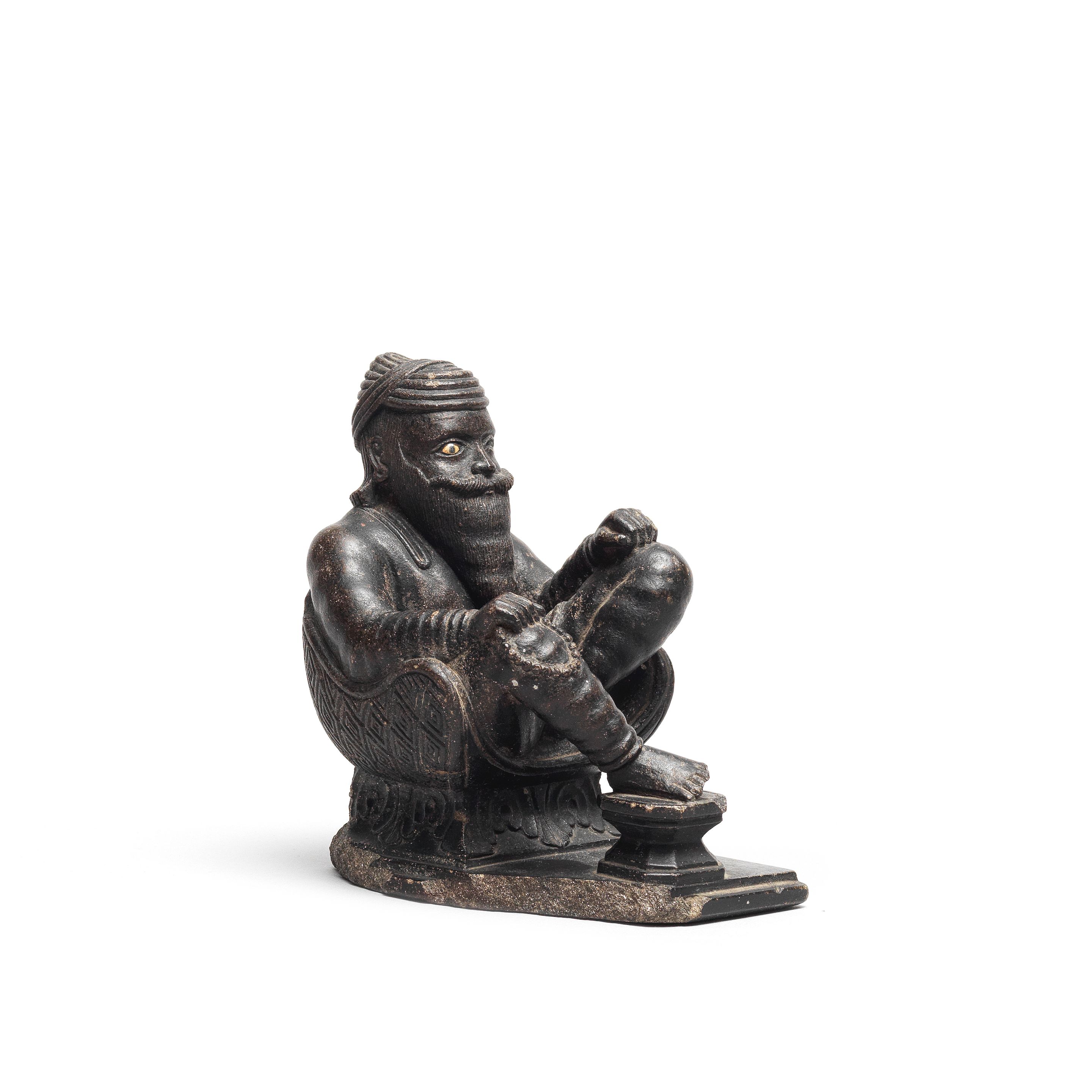 Bonhams : A small steatite statue of Maharajah Ranjit Singh enthroned ...