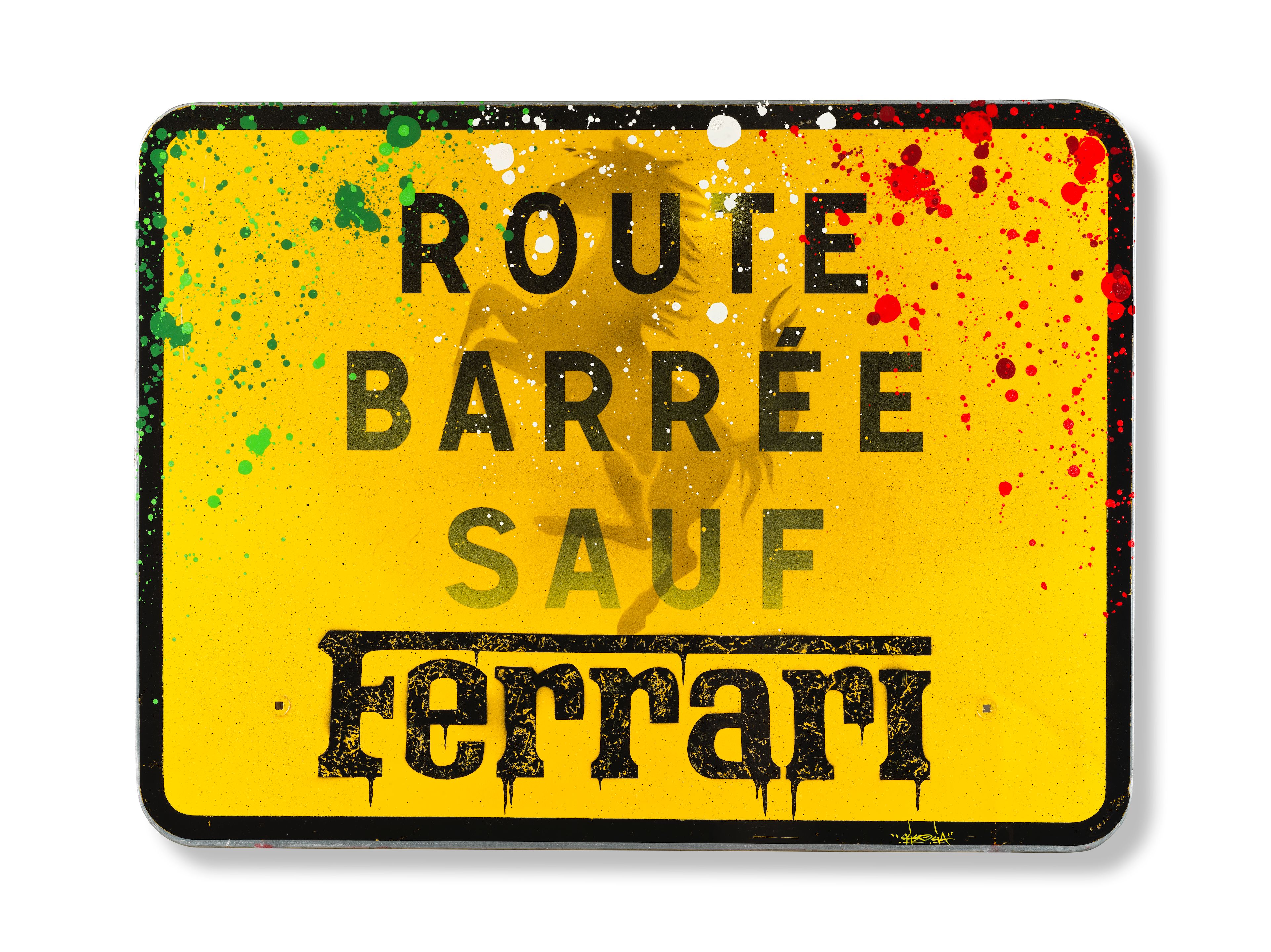Bonhams Cars : Road closed-Ferrari Rectangular road sign SKIZO ( born ...