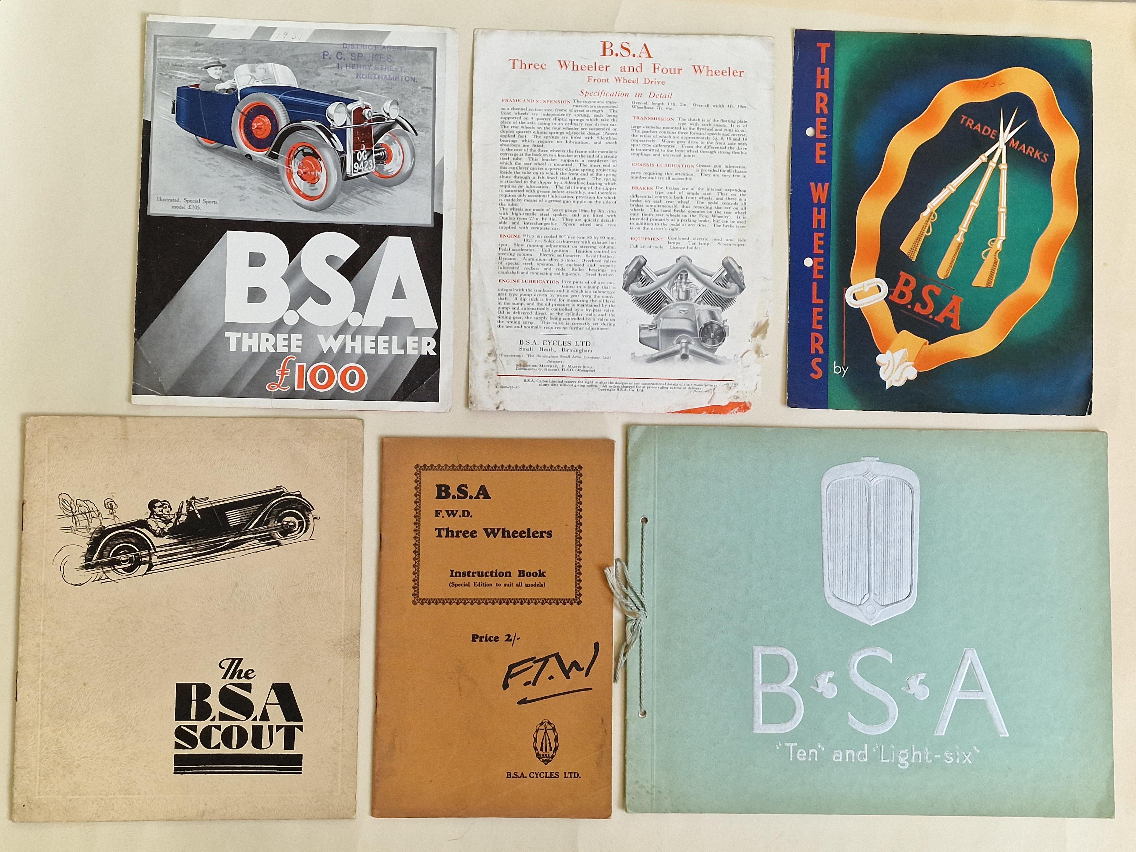 Bonhams Cars A Selection Of Bsa Car Catalogues And Brochures Qty
