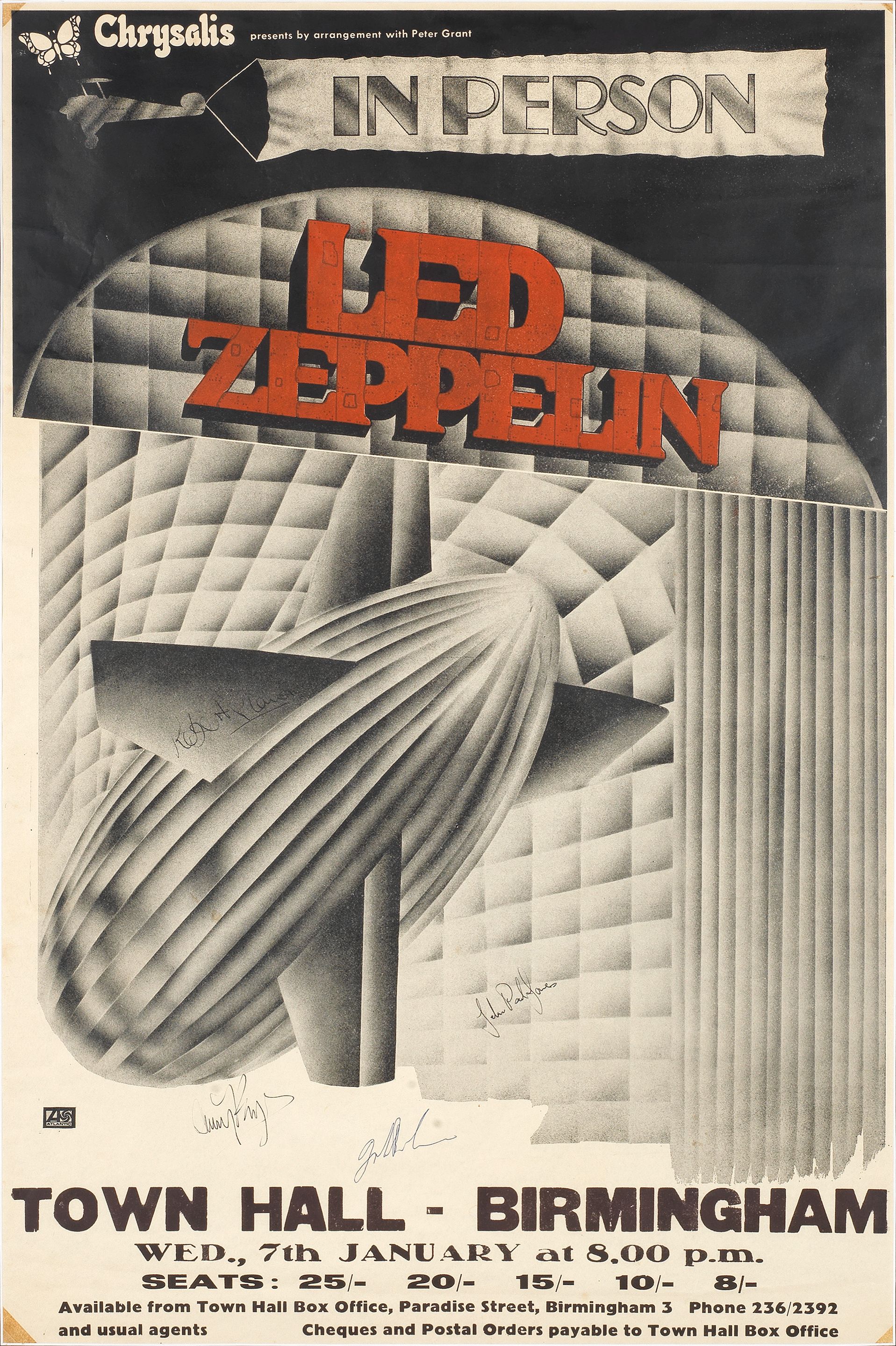 Bonhams : Led Zeppelin A Rare UK 'In Person, Led Zeppelin' Concert ...