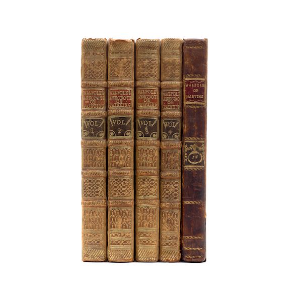Bonhams : WALPOLE (HORACE) Anecdotes of Painting in England, 5 vol ...