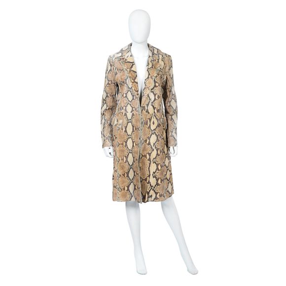 Bonhams : Tom Ford for Gucci: a Brown and Blue Python Skin Trench Coat ...