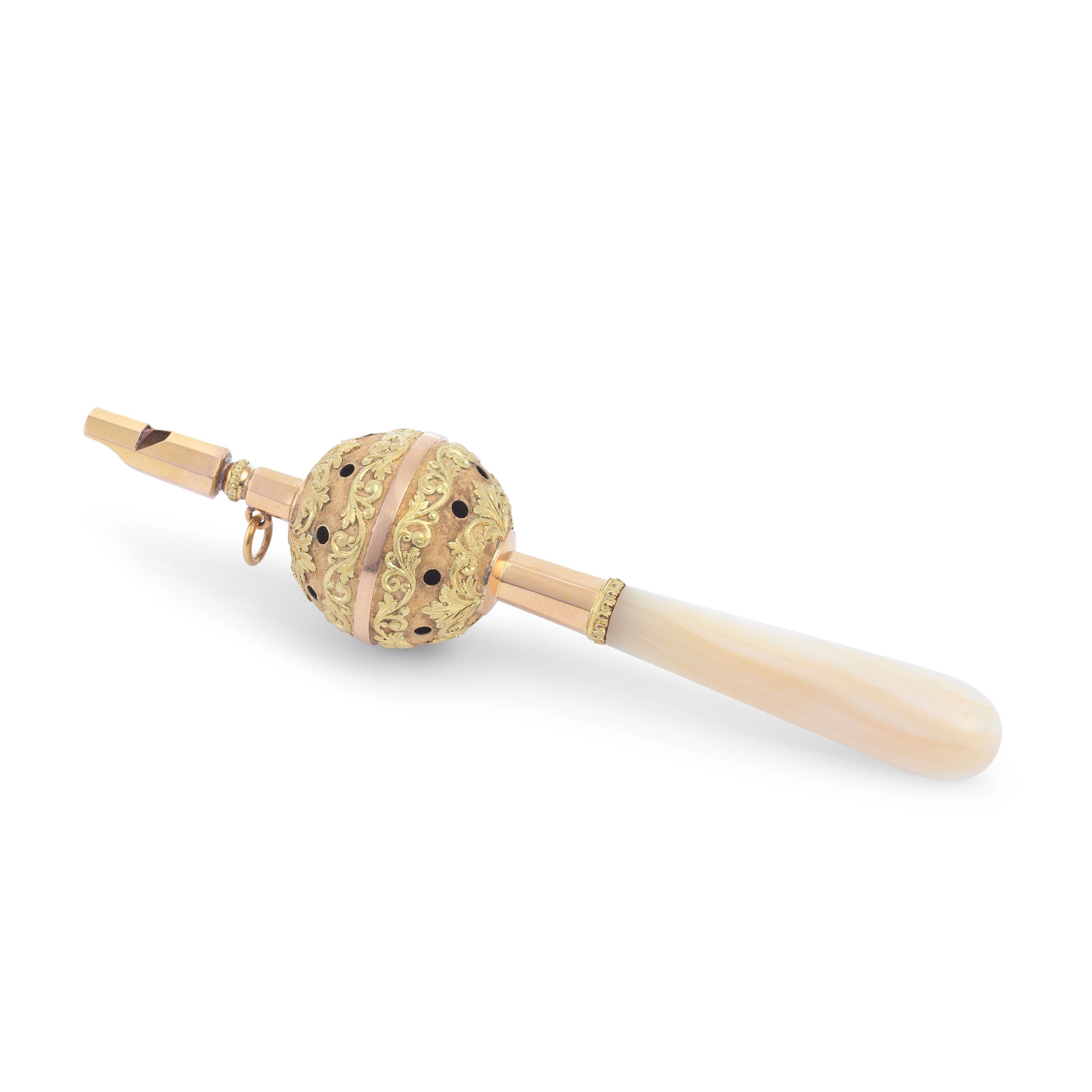 Bonhams : A 19th century French vari-coloured gold and mother of pearl ...