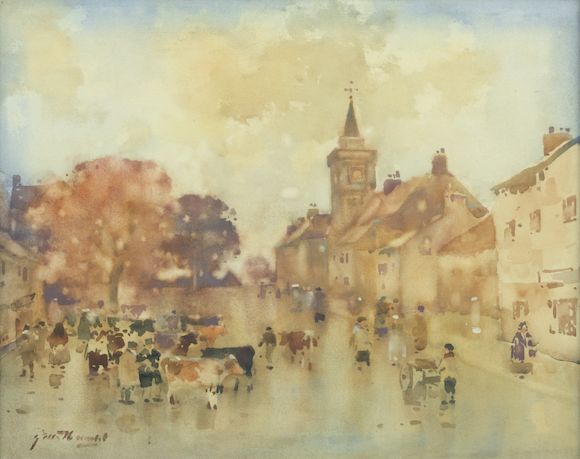 Bonhams : James Watterston Herald (Scottish, 1859-1914) Market Day 44 x ...