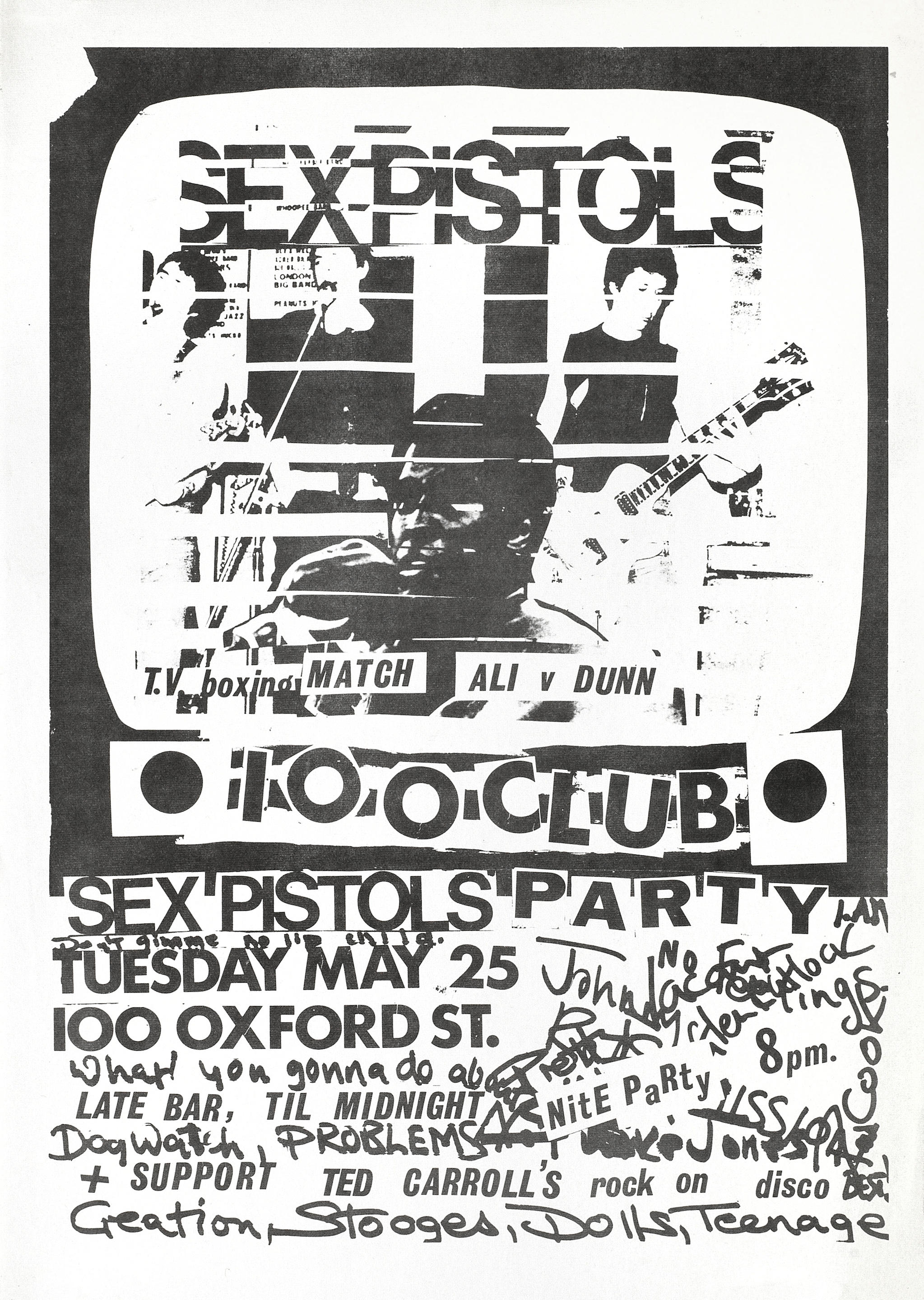 Bonhams The Sex Pistols A Concert Flyer For Party At 100 Club