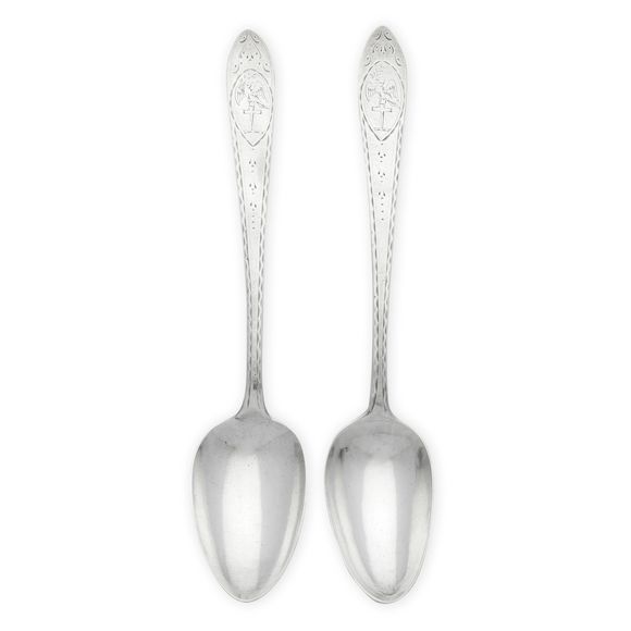 Bonhams : A George III pair of Irish provincial silver Celtic point ...