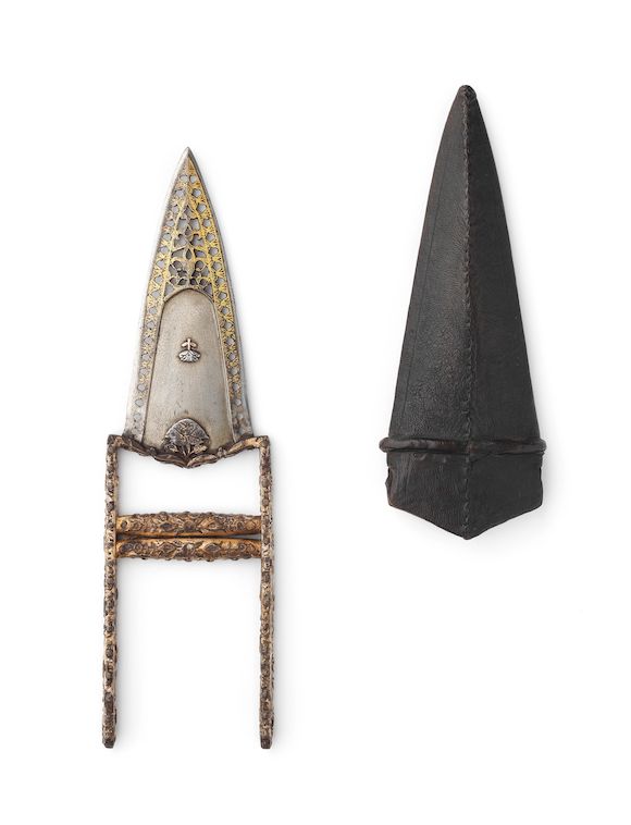 Bonhams : A gilt silver and gold-koftgari steel push dagger (katar ...