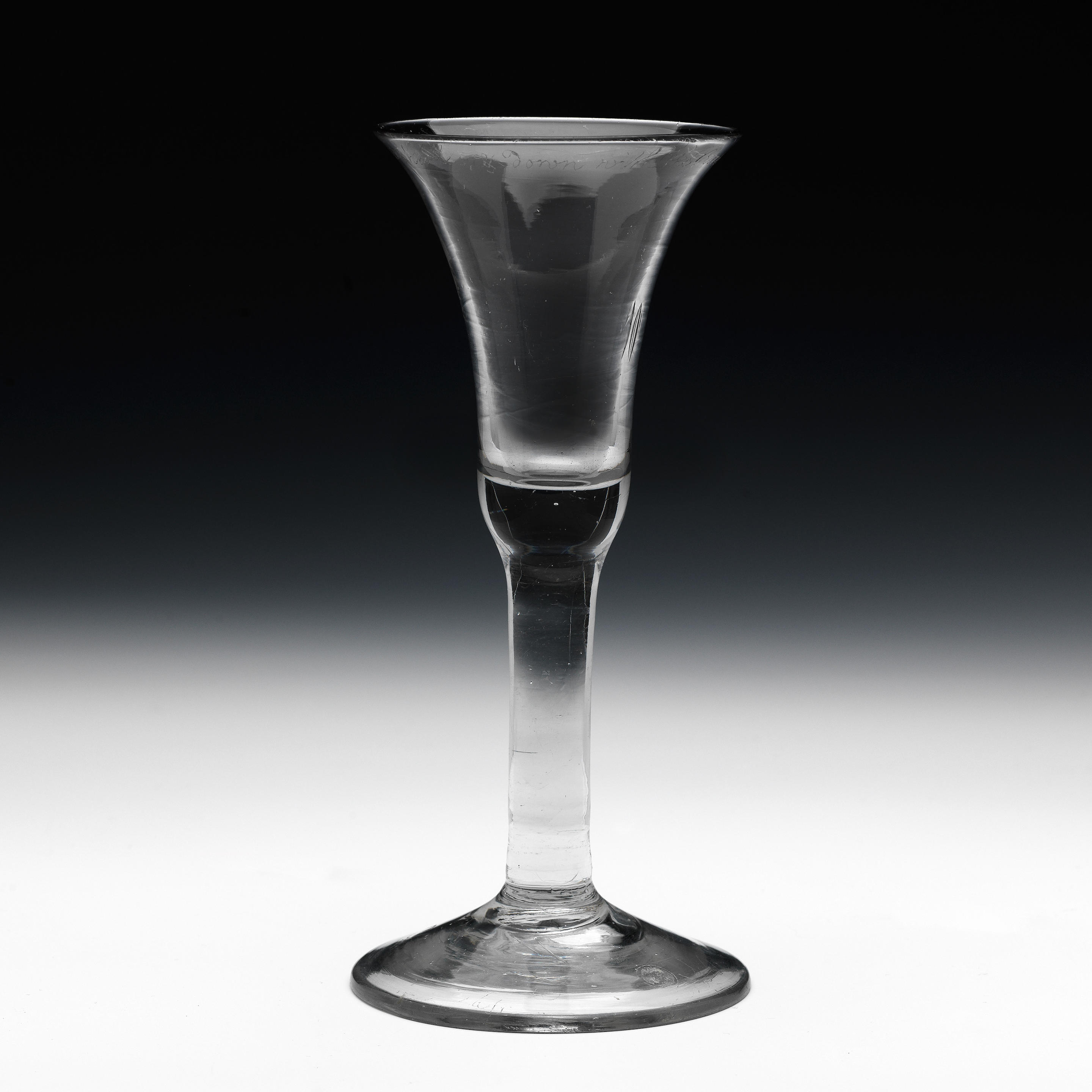 Bonhams A Rare Diamond Point Engraved Jacobite Glass Circa 1745