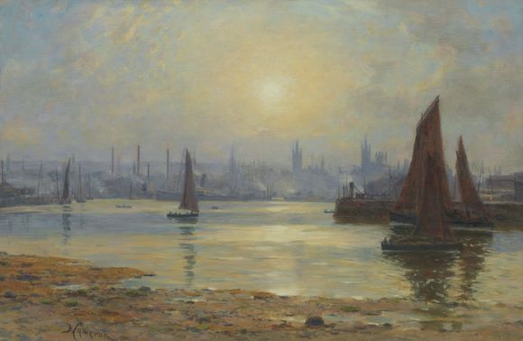 Bonhams : Duncan Cameron (British, 1837-1916) Aberdeen harbour 40.7 x ...