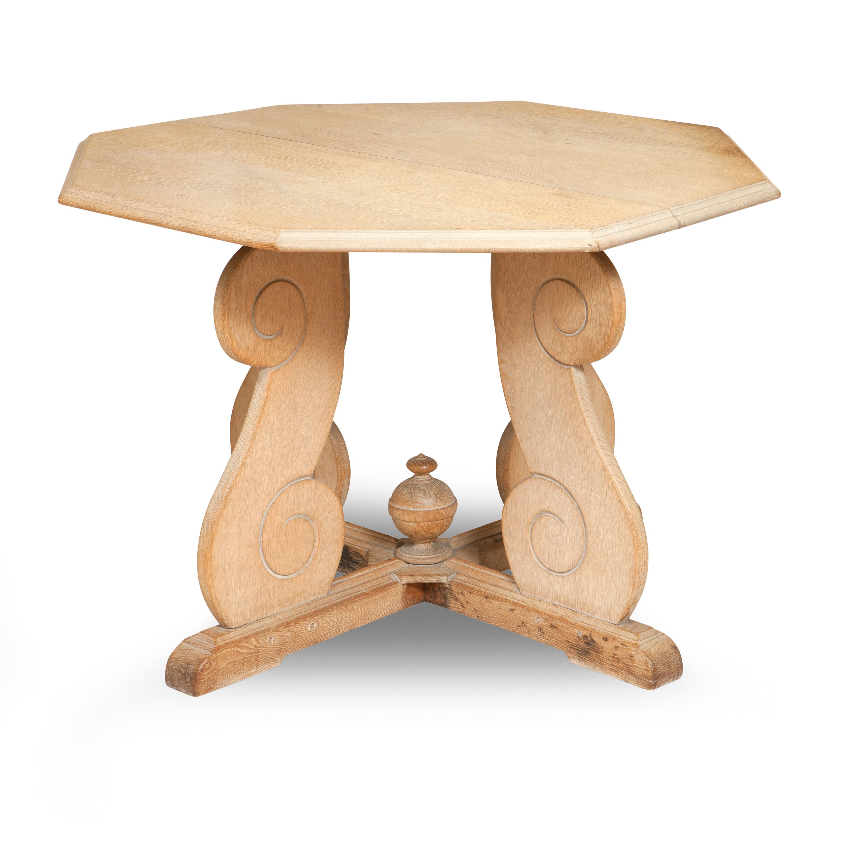 Bonhams : A LIMED OAK OCTAGONAL TOPPED CENTRE TABLE IN THE MANNER OF ...