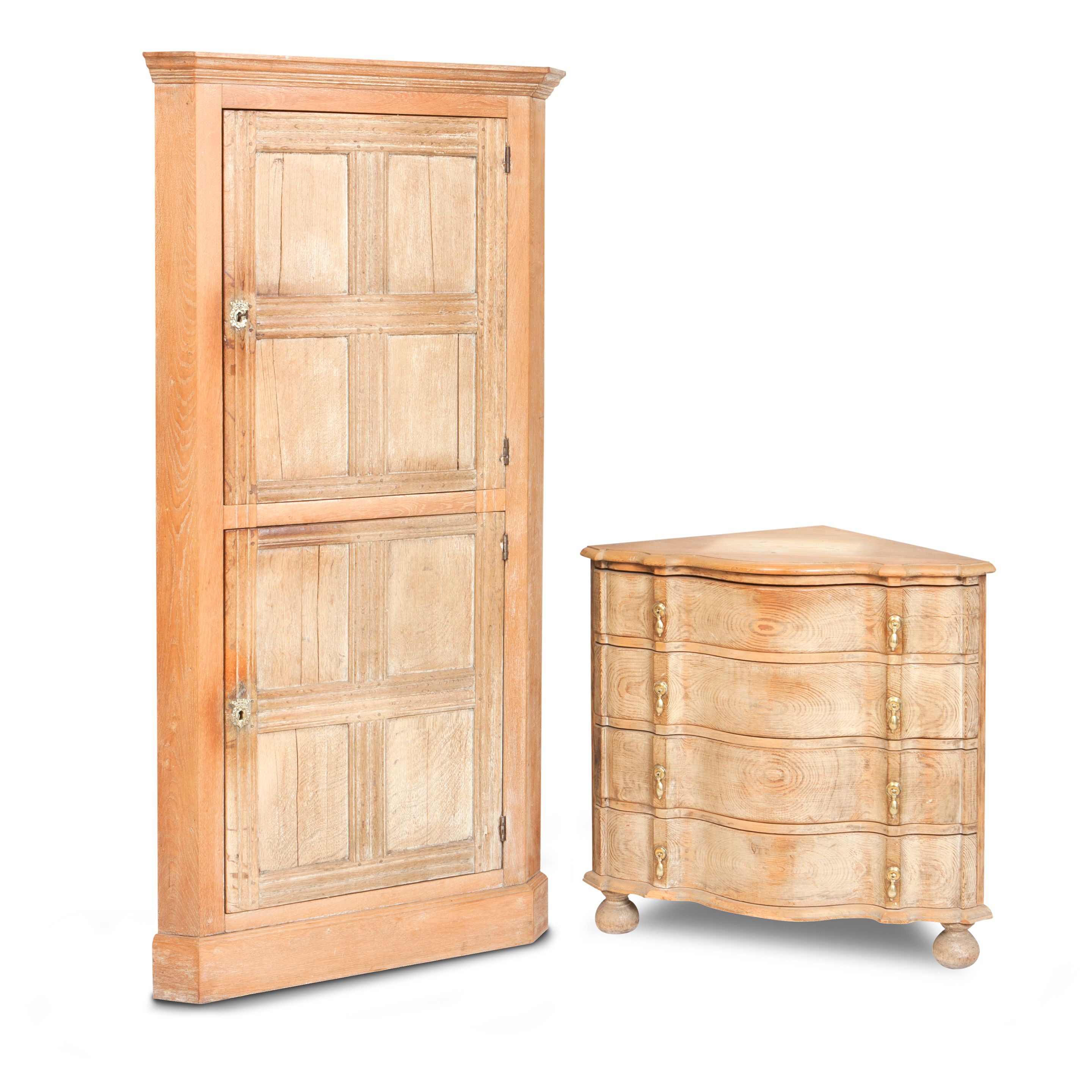 Bonhams : A DEAL OR PINE CORNER CHEST OF DRAWERS (2)