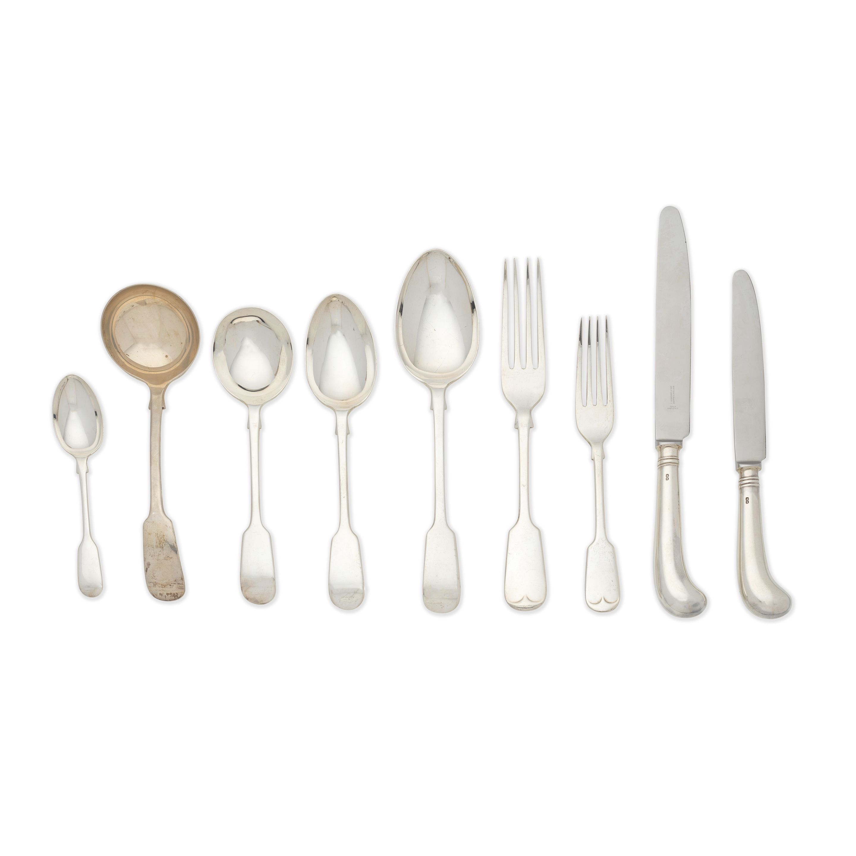 Bonhams : A silver Fiddle pattern flatware service, in a canteen box ...