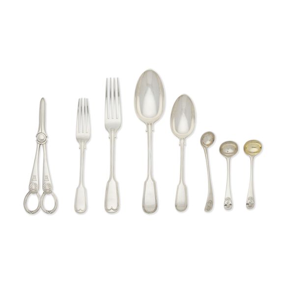 Bonhams : A quantity of Victorian silver Fidldle and Thread pattern ...