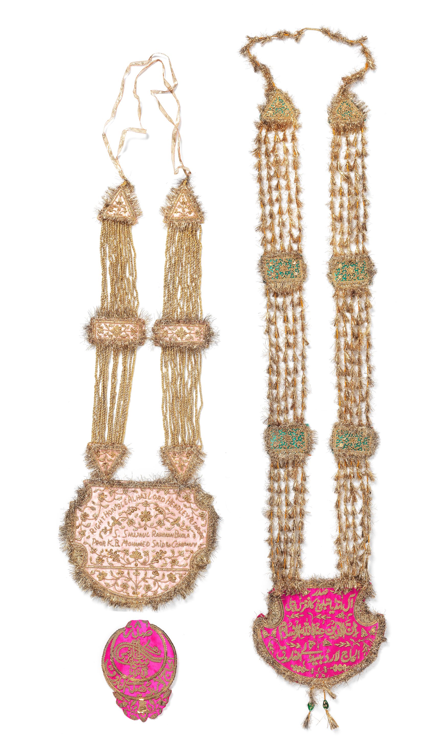 Bonhams : A group of garlands and regalia presented to Lord Headley ...