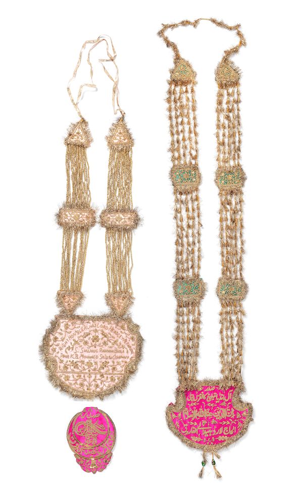 Bonhams : A group of garlands and regalia presented to Lord Headley ...