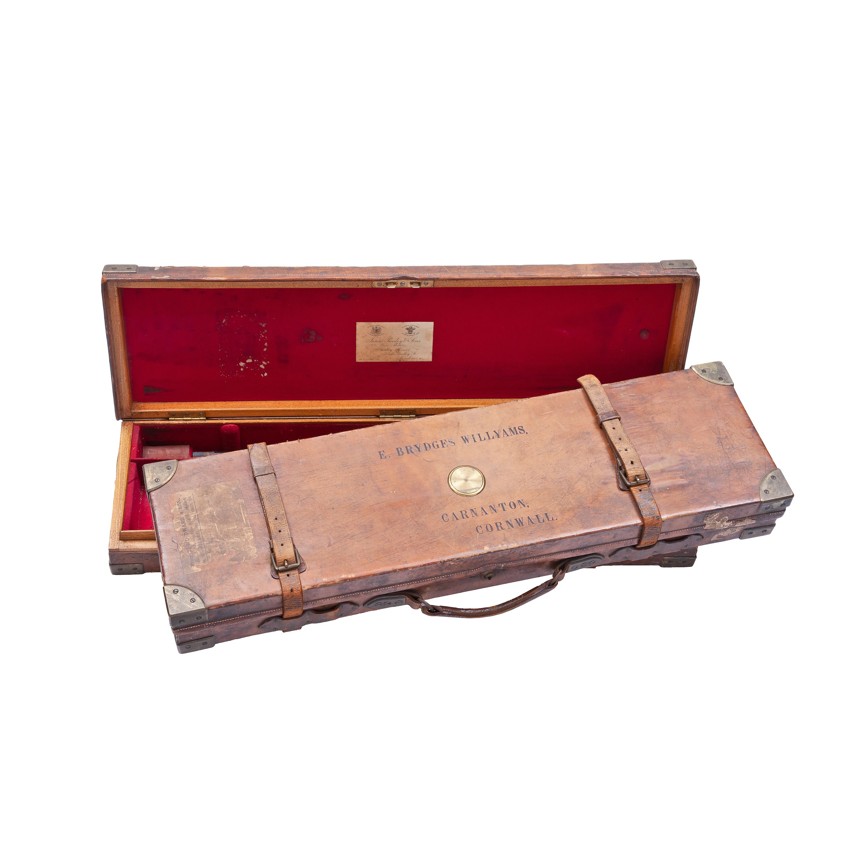 Bonhams : A Pair Of Brass-Mounted Oak And Leather Gun Cases (2)