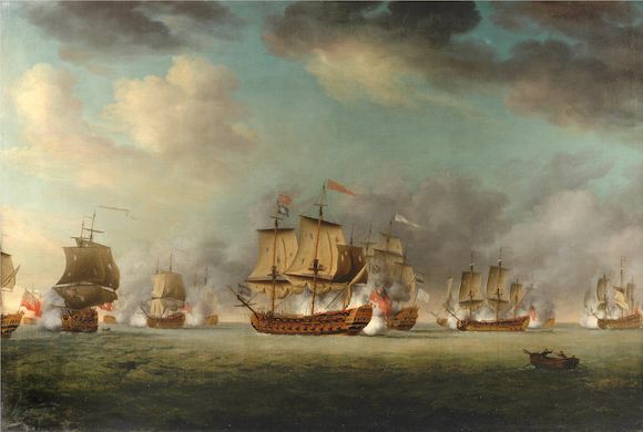 Bonhams : Richard Paton (British, 1717-1791) The Anglo-French Action of ...