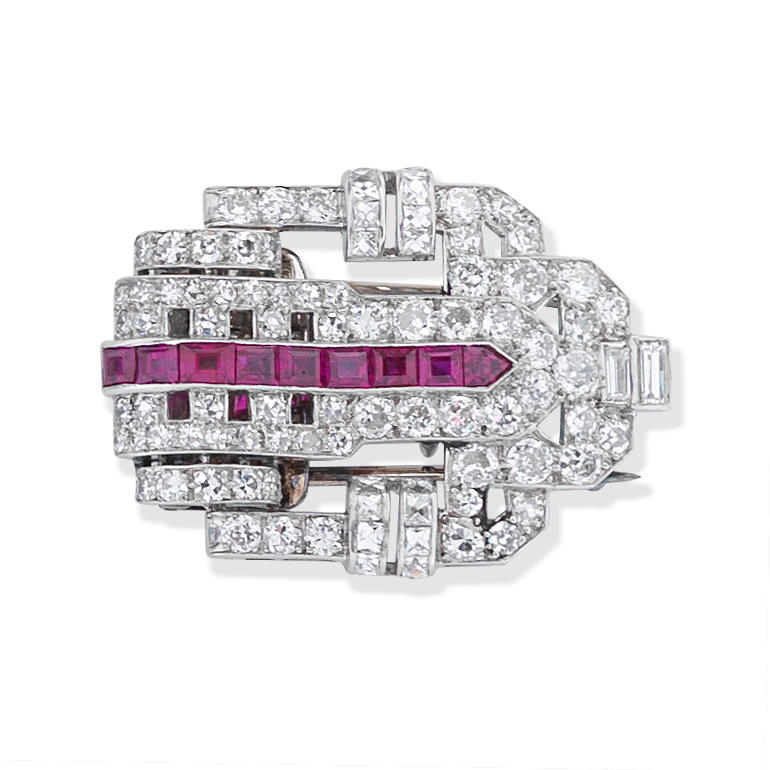 Bonhams Ruby And Diamond Clip Brooch Circa 1930