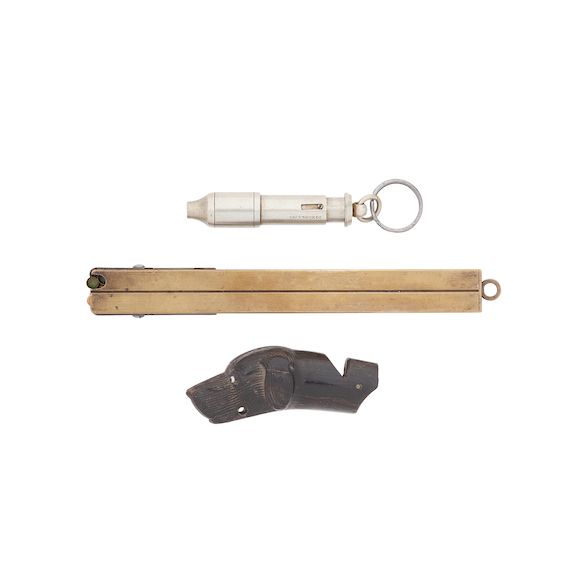 Bonhams : A White-Metal Nipple-Primer, A Brass Double-Bar Percussion ...