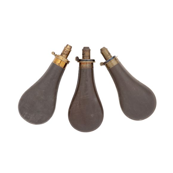 Bonhams : Three Brass-Mounted Powder-Flasks For Percussion Sporting ...