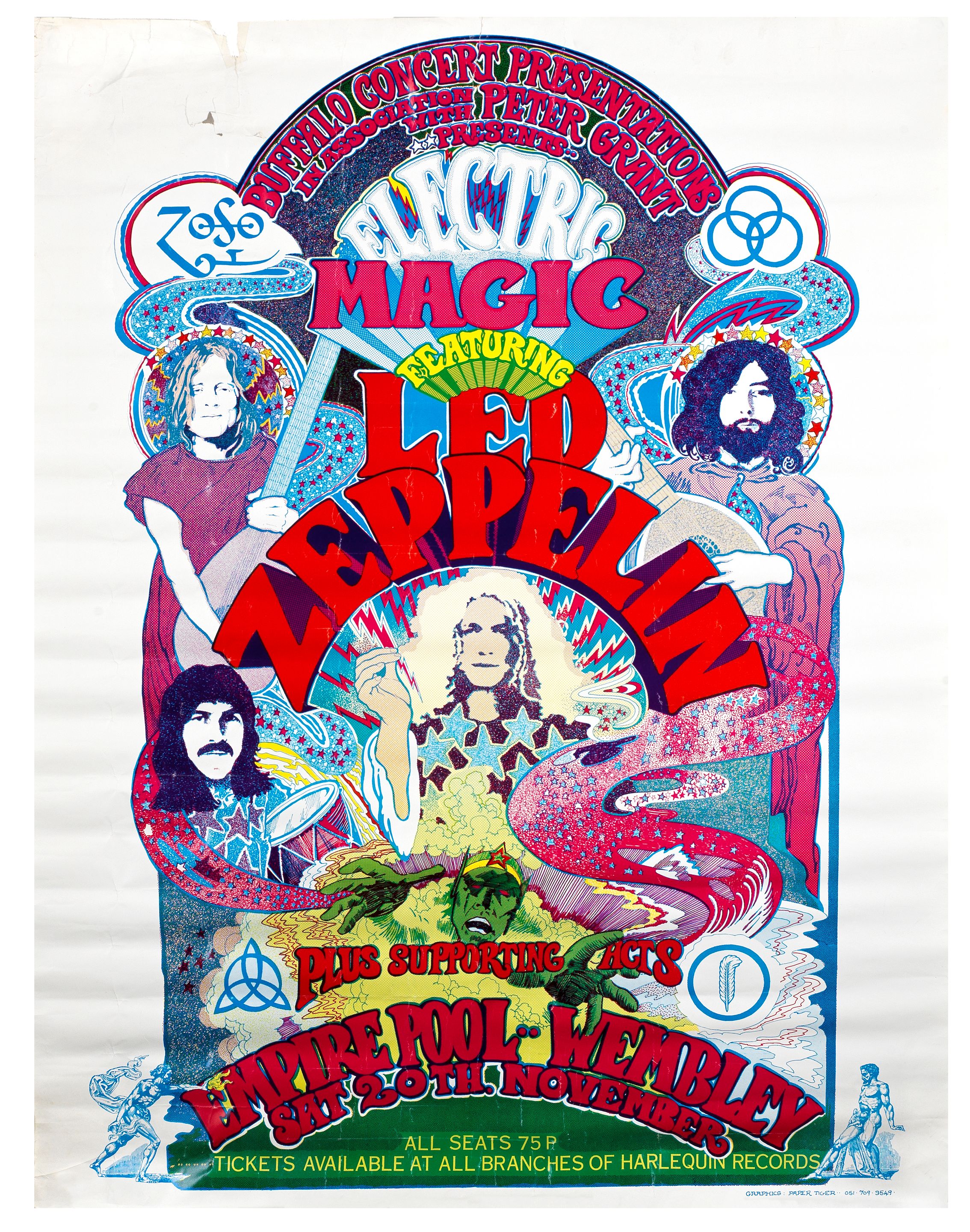 Bonhams : Led Zeppelin An 'Electric Magic Show' Concert Poster For The ...