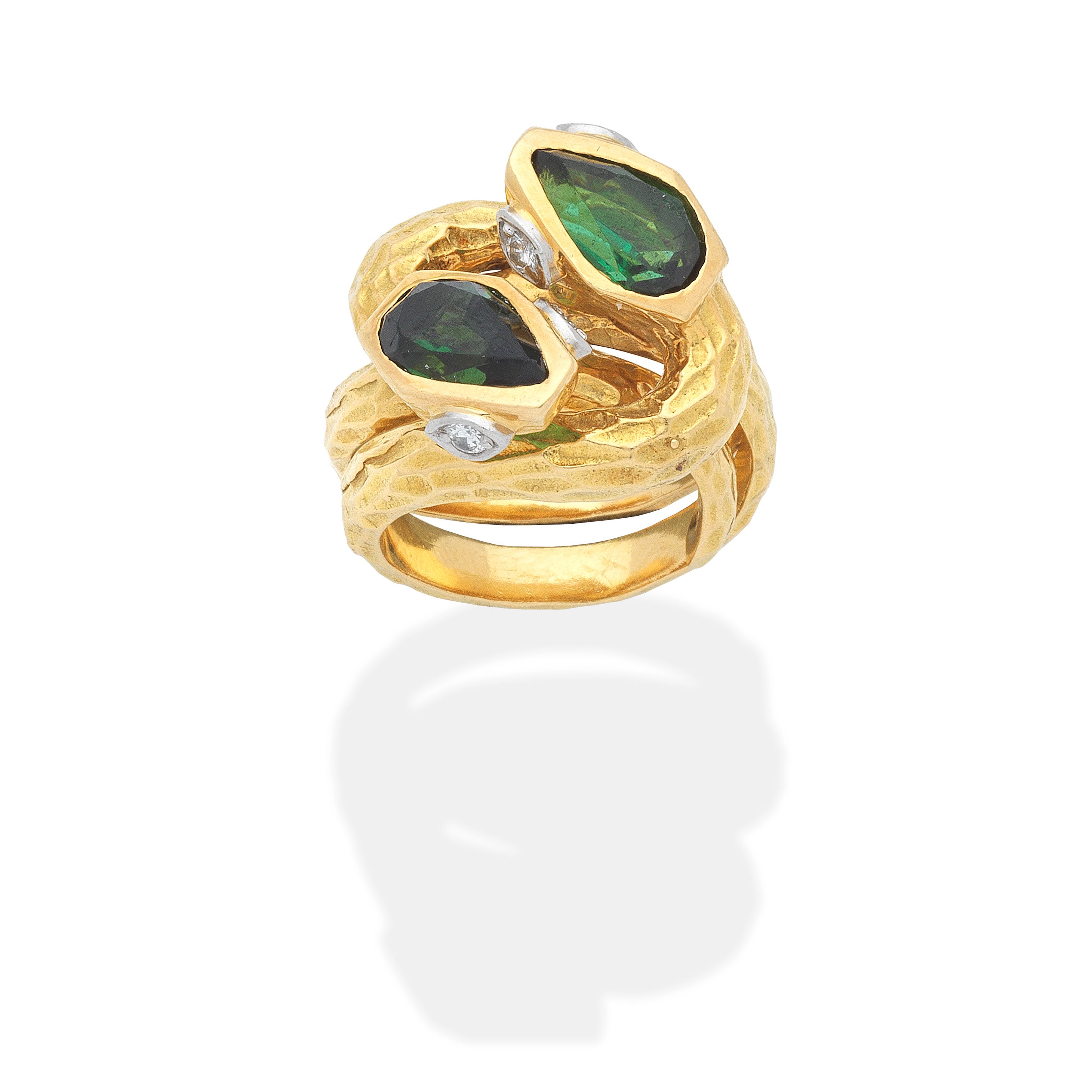 Bonhams : CARTIER TOURMALINE AND DIAMOND DOUBLE SNAKE RING