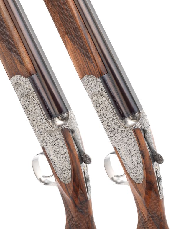 Bonhams : A pair of 12-bore 'The Sporting Model' side-plated single ...