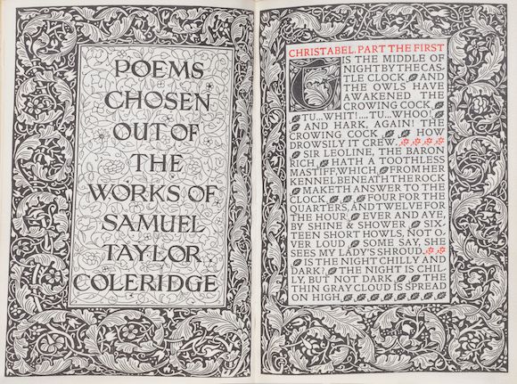 Bonhams : KELMSCOTT PRESS COLERIDGE (SAMUEL TAYLOR) Poems Chosen Out of ...