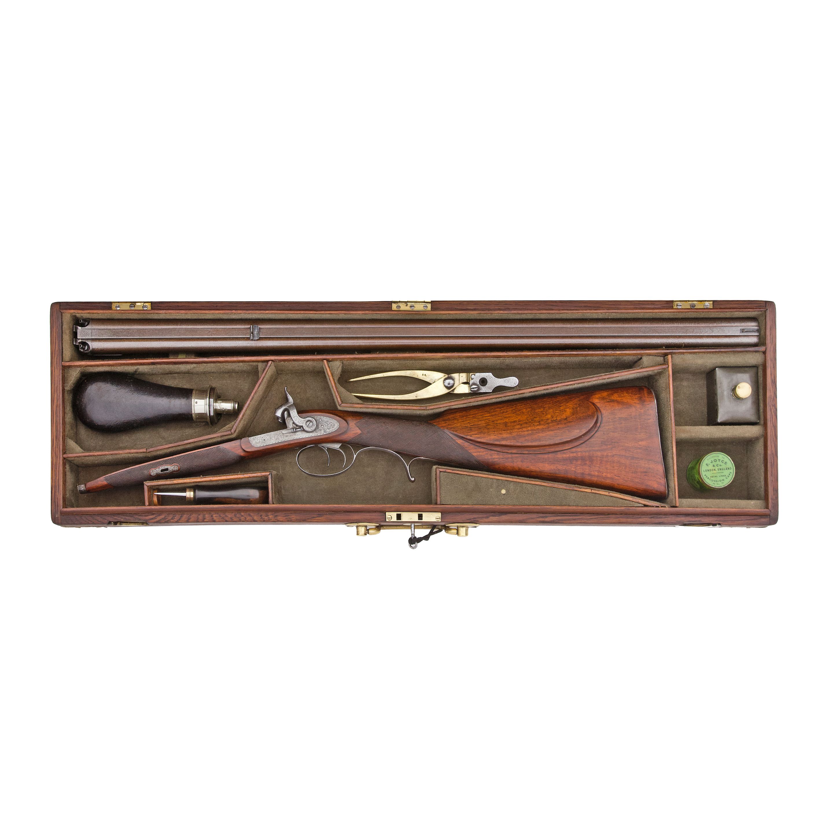 Bonhams : A Cased .400 (60-Bore) Percussion D.B. Percussion Sporting Rifle