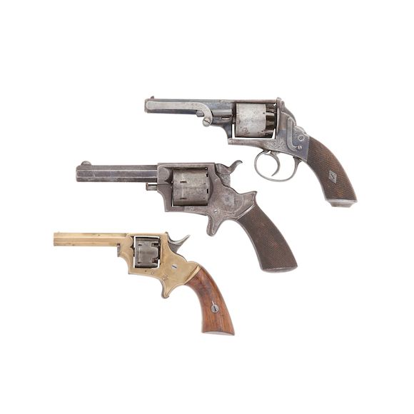 Bonhams : A 150-Bore Percussion Self-Cocking Six-Shot Revolver, A .320 ...