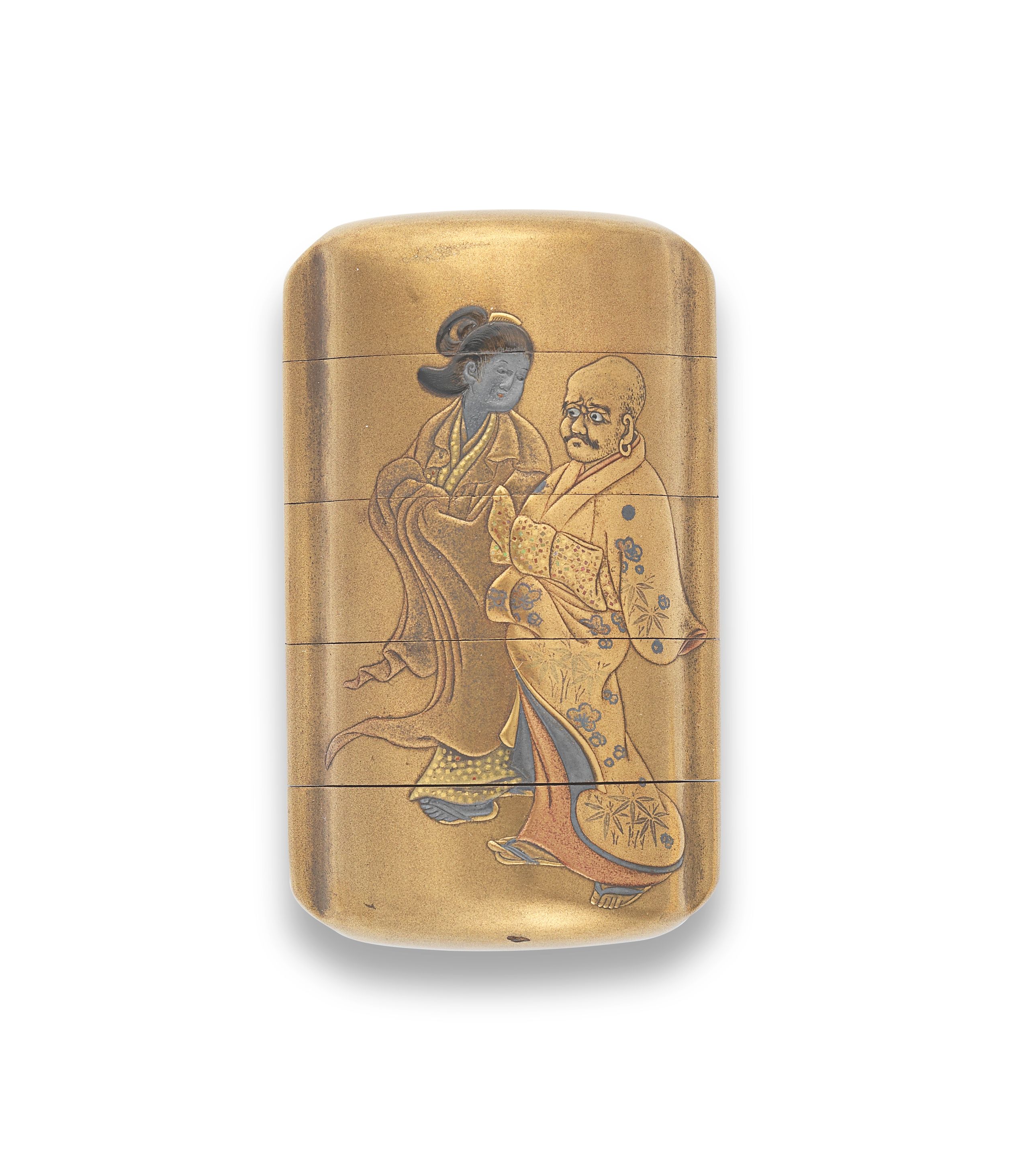 Bonhams : RYOSHOSAI KOJI A Gold-Lacquer Four-Case Inro Edo period (1615 ...