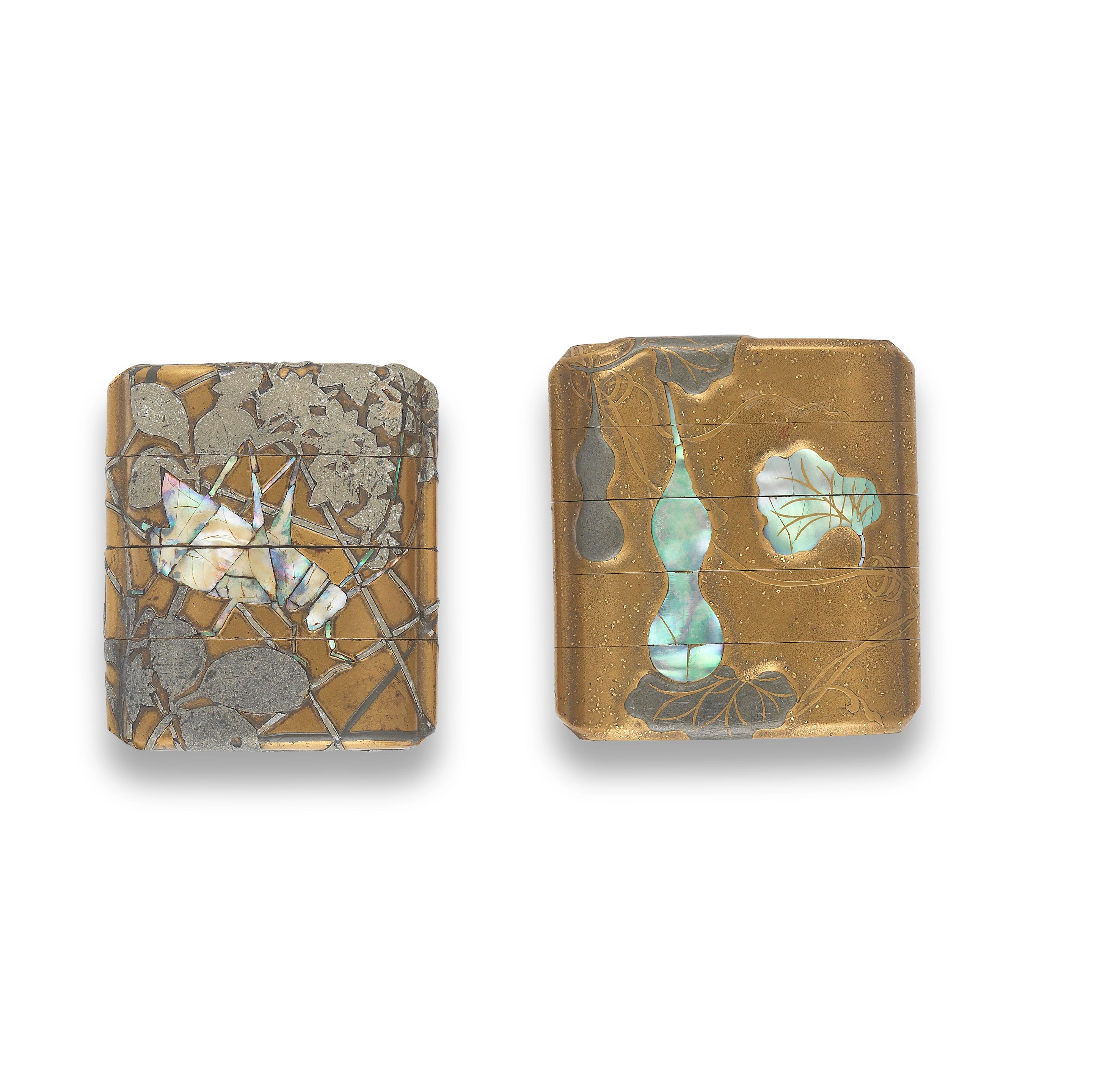 Bonhams : TWO INLAID GOLD-LACQUER INRO Rinpa Style Edo period (1615 ...