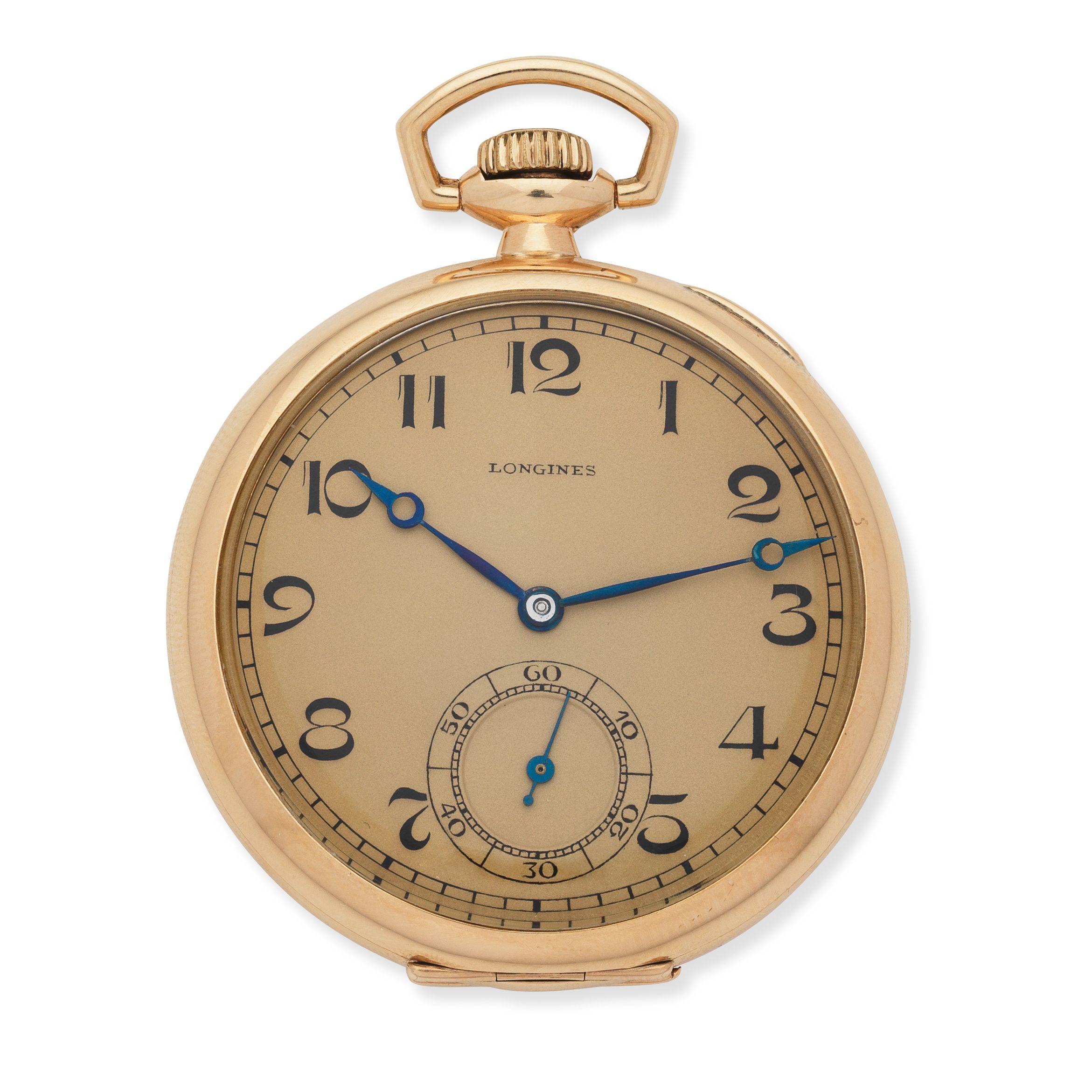 Bonhams : Longines. A recently serviced 14K gold open face pocket watch ...