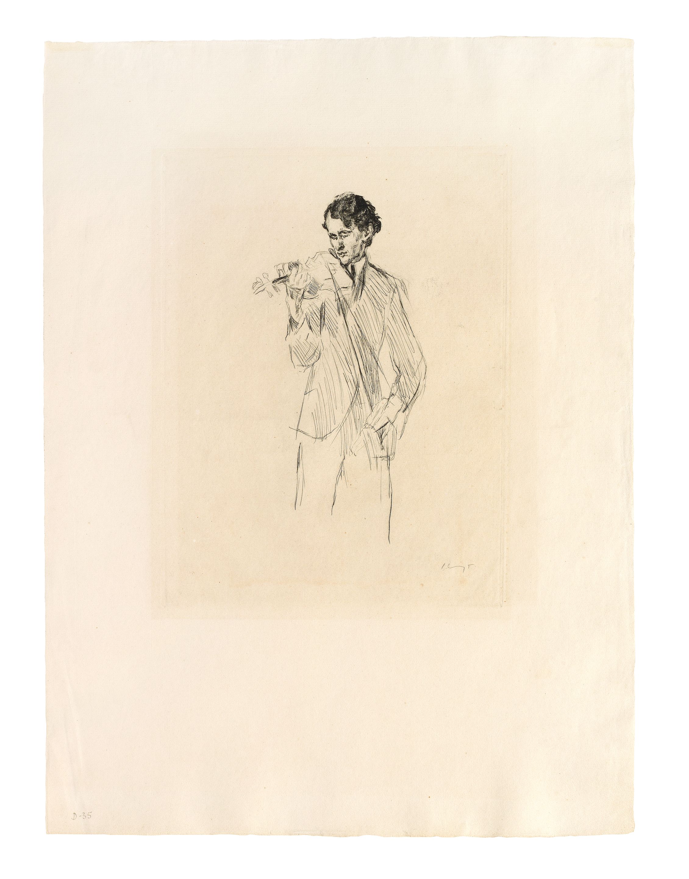 Bonhams : MAX SLEVOGT (1868-1932) Geiger Andreas Weissgerber, 1929 ...