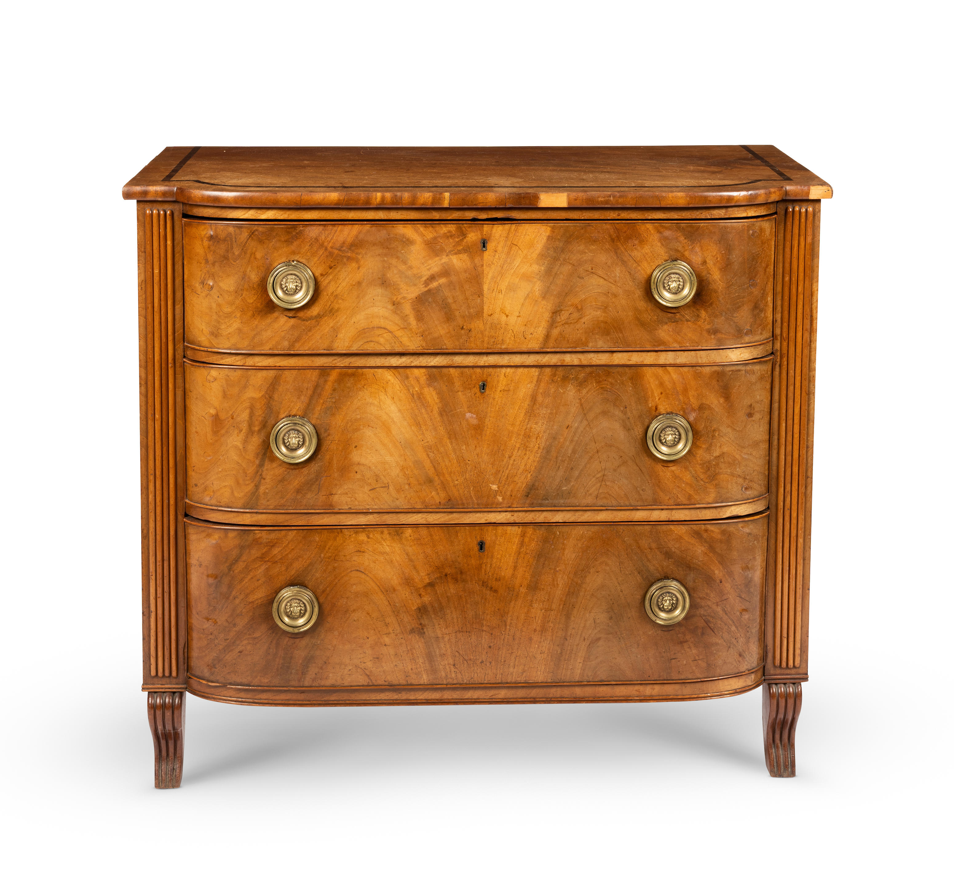 Bonhams A Regency Mahogany And Rosewood Banded Bowfront Chest