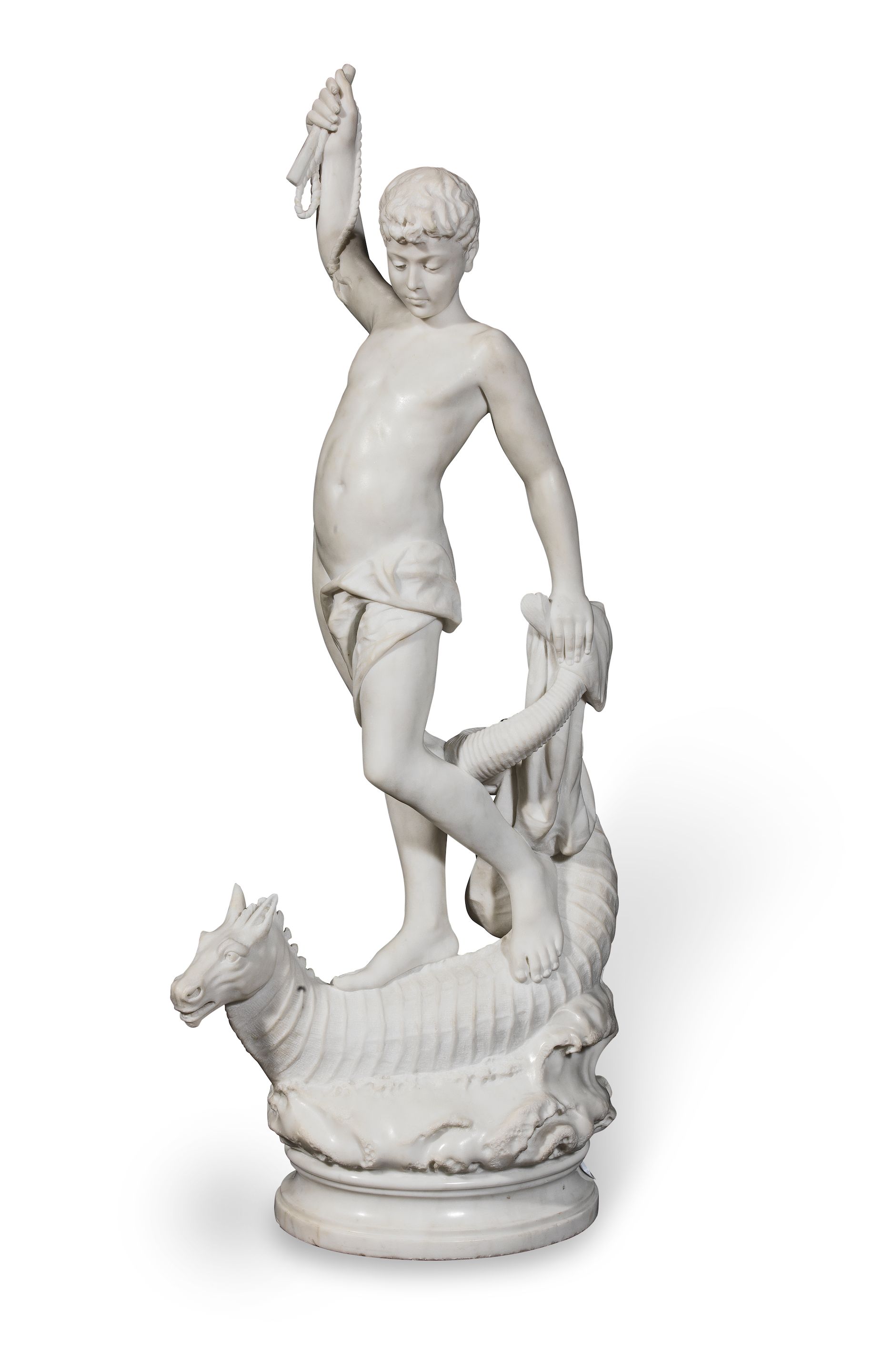 Bonhams : A late 19th century Italian carved white marble figure of a ...