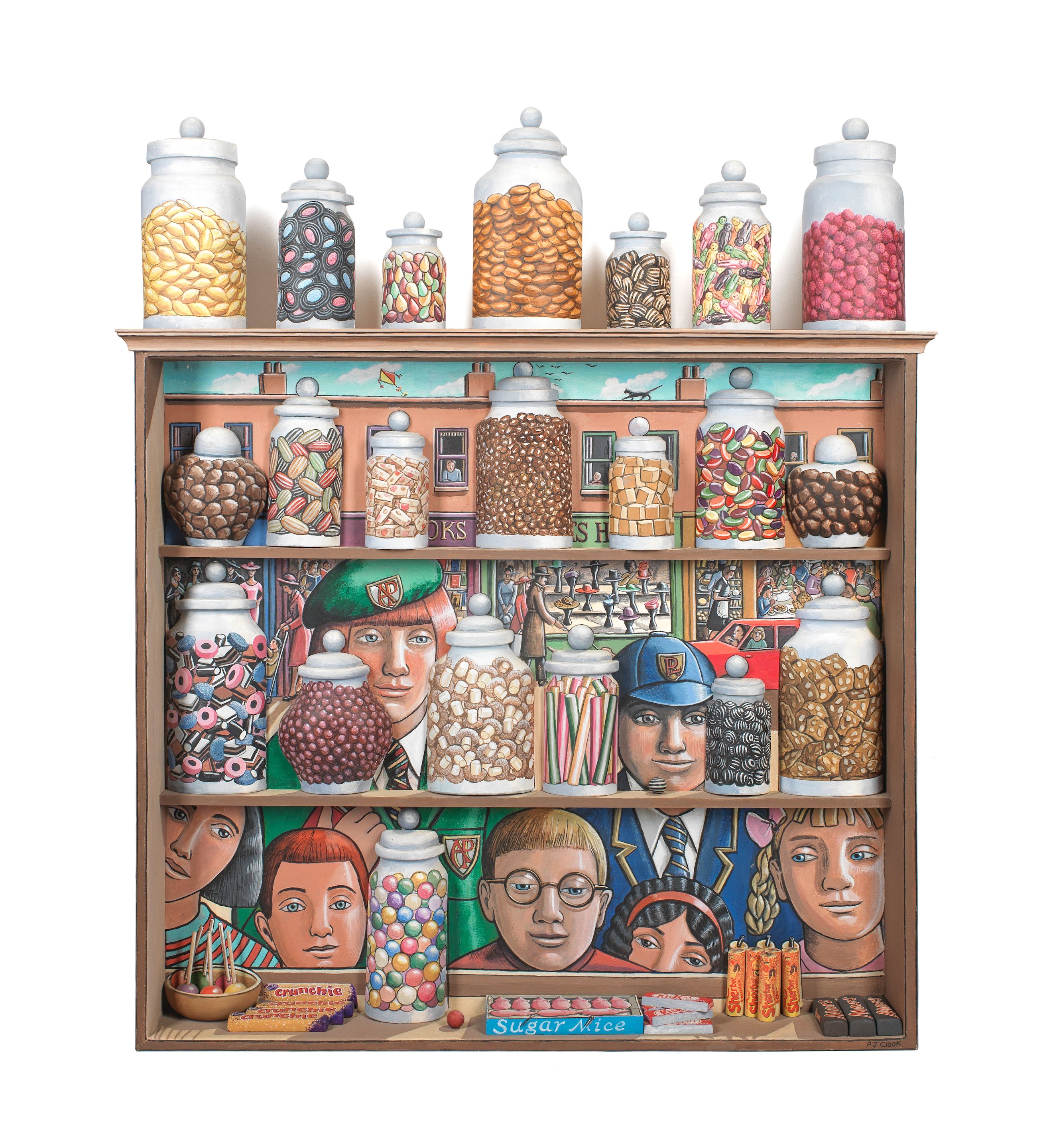 Bonhams : P J Crook (British, born 1945) The Sweet Shop 133.5 x 111cm ...