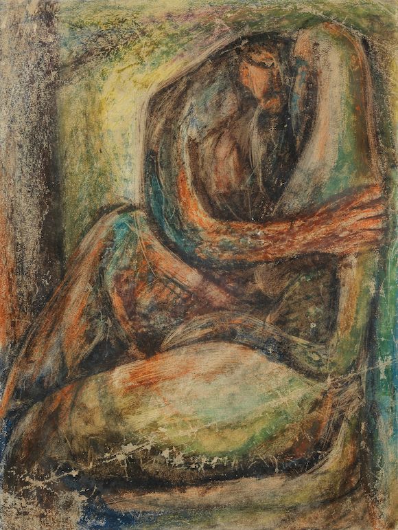 Bonhams : Abdel Hadi El-Gazzar (Egypt, 1925-1965) Untitled (Embracing ...