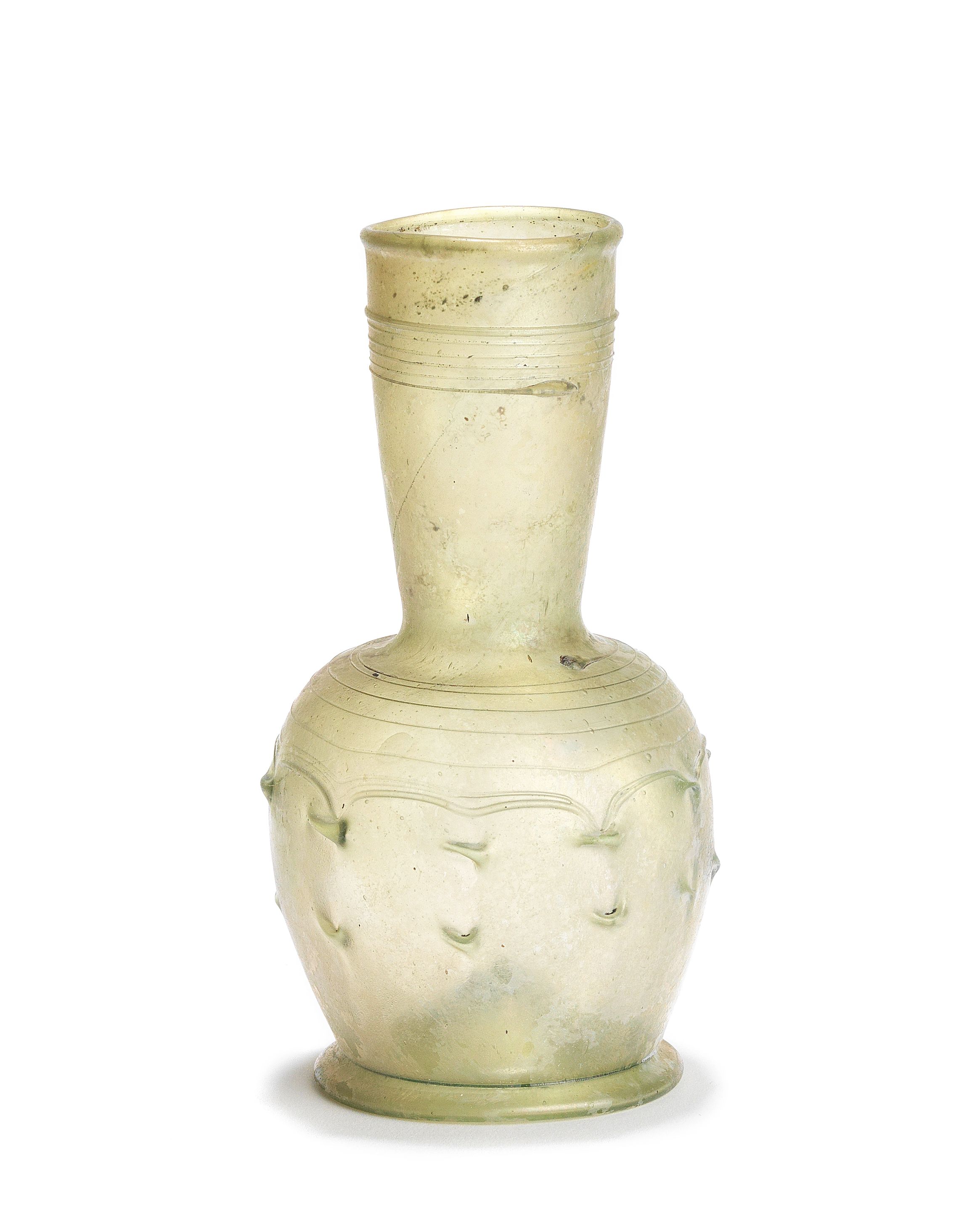 Bonhams : A late Roman - early Byzantine pale olive green glass flask ...