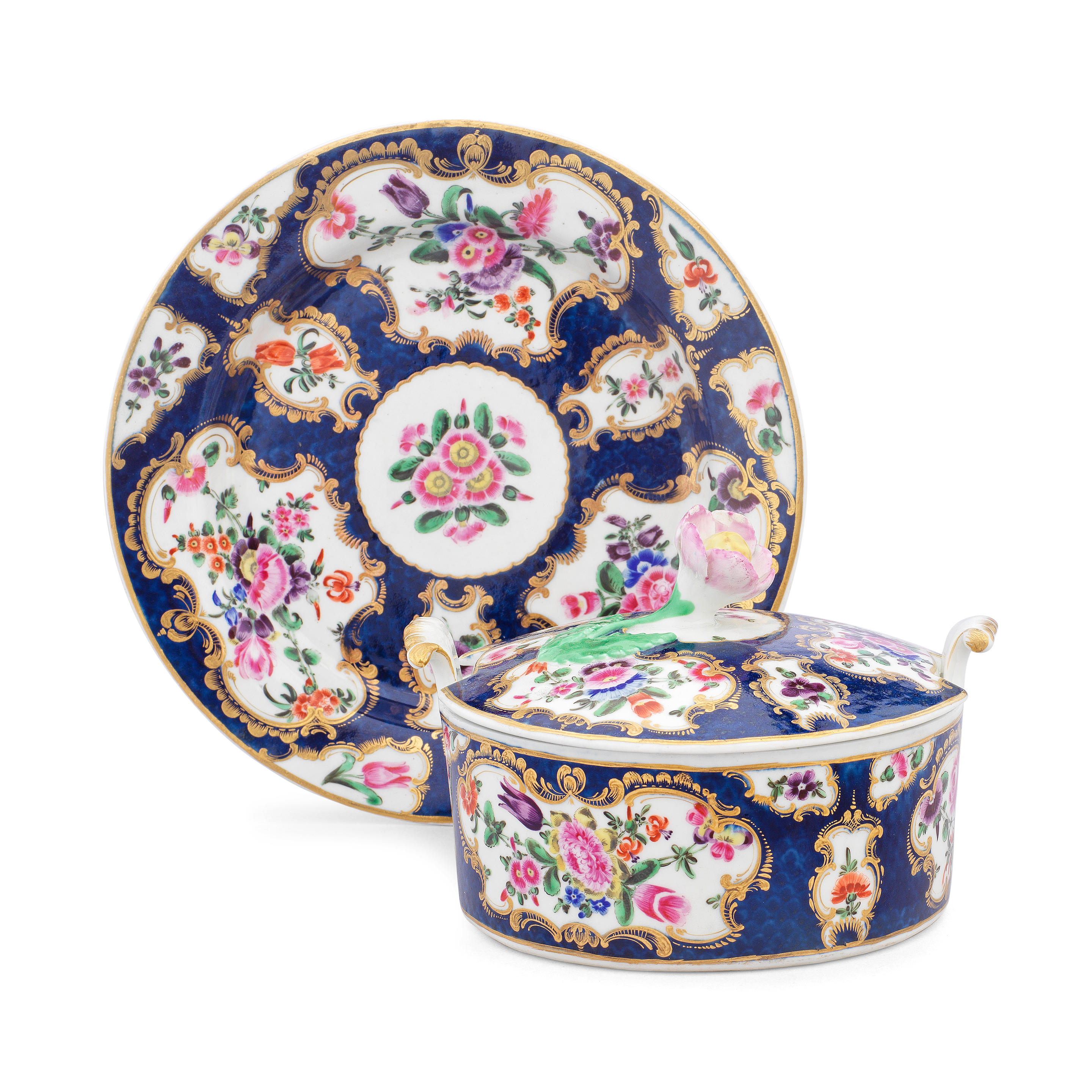 Bonhams A Worcester Butter Tub Cover And Stand Circa 1770