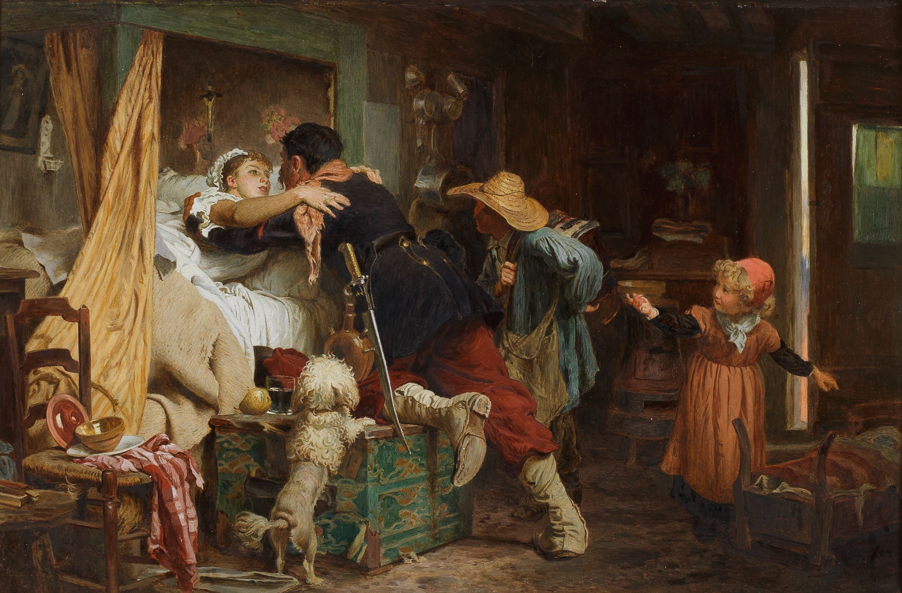 Bonhams : Marcus Stone, RA (British, 1840-1921) 'Sain et Sauf' (Safe and Sound)