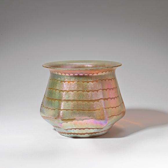 Bonhams : Loetz Iridescent Phaenomen glass broad necked vase, PG 7506 ...
