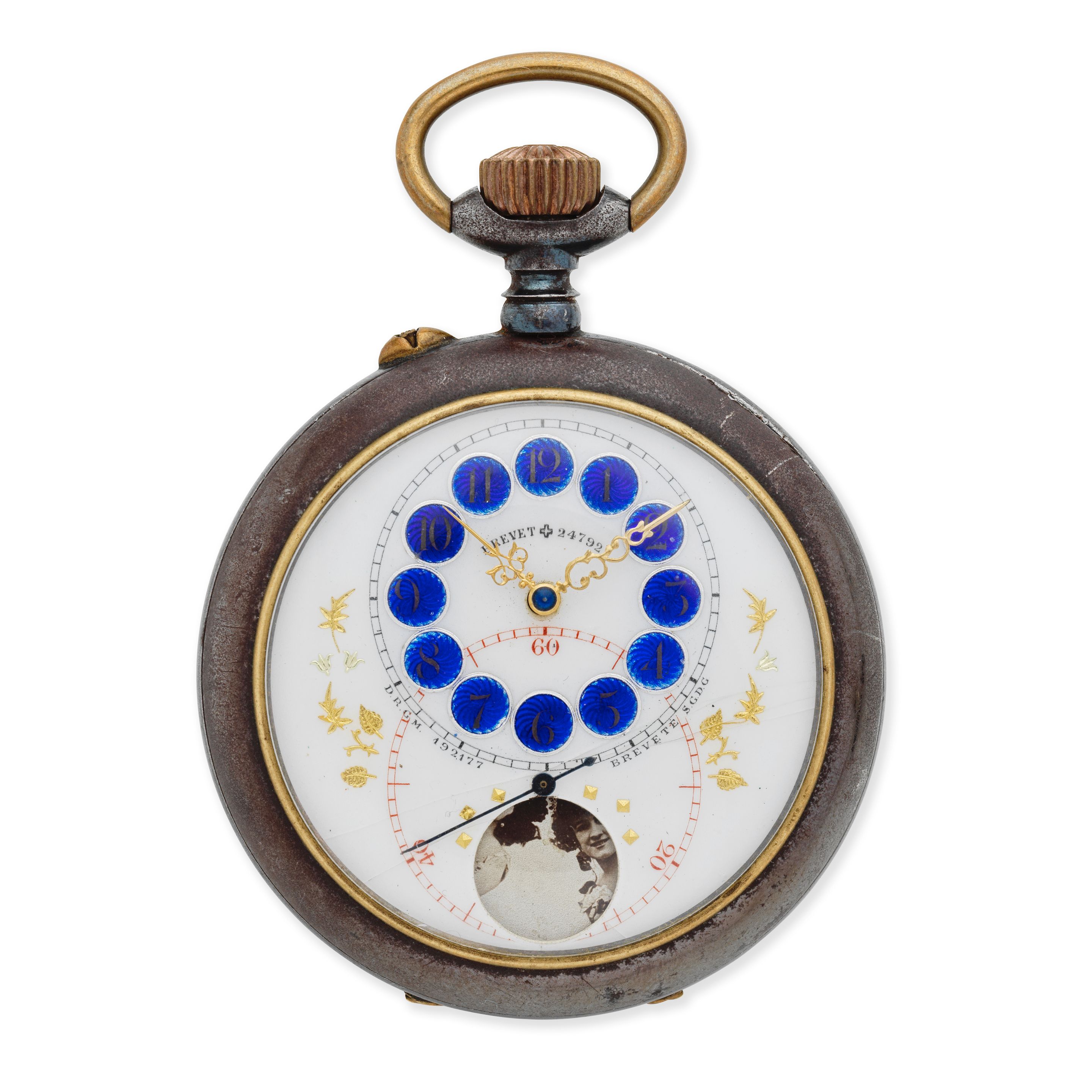 Bonhams : A gun metal keyless wind open face pocket watch with ...