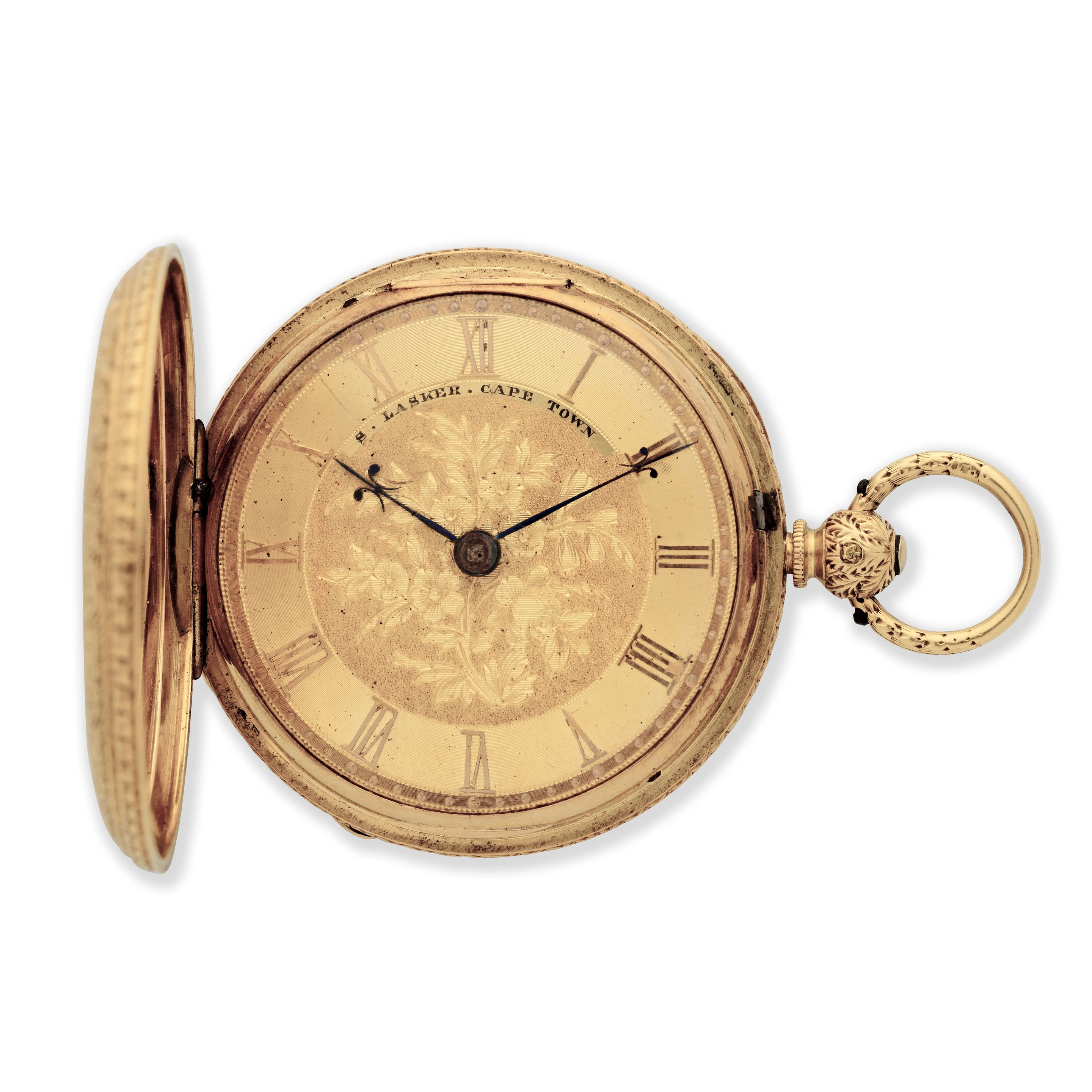 Bonhams : S. Lasker, Cape Town. An 18K gold key wind full hunter pocket ...