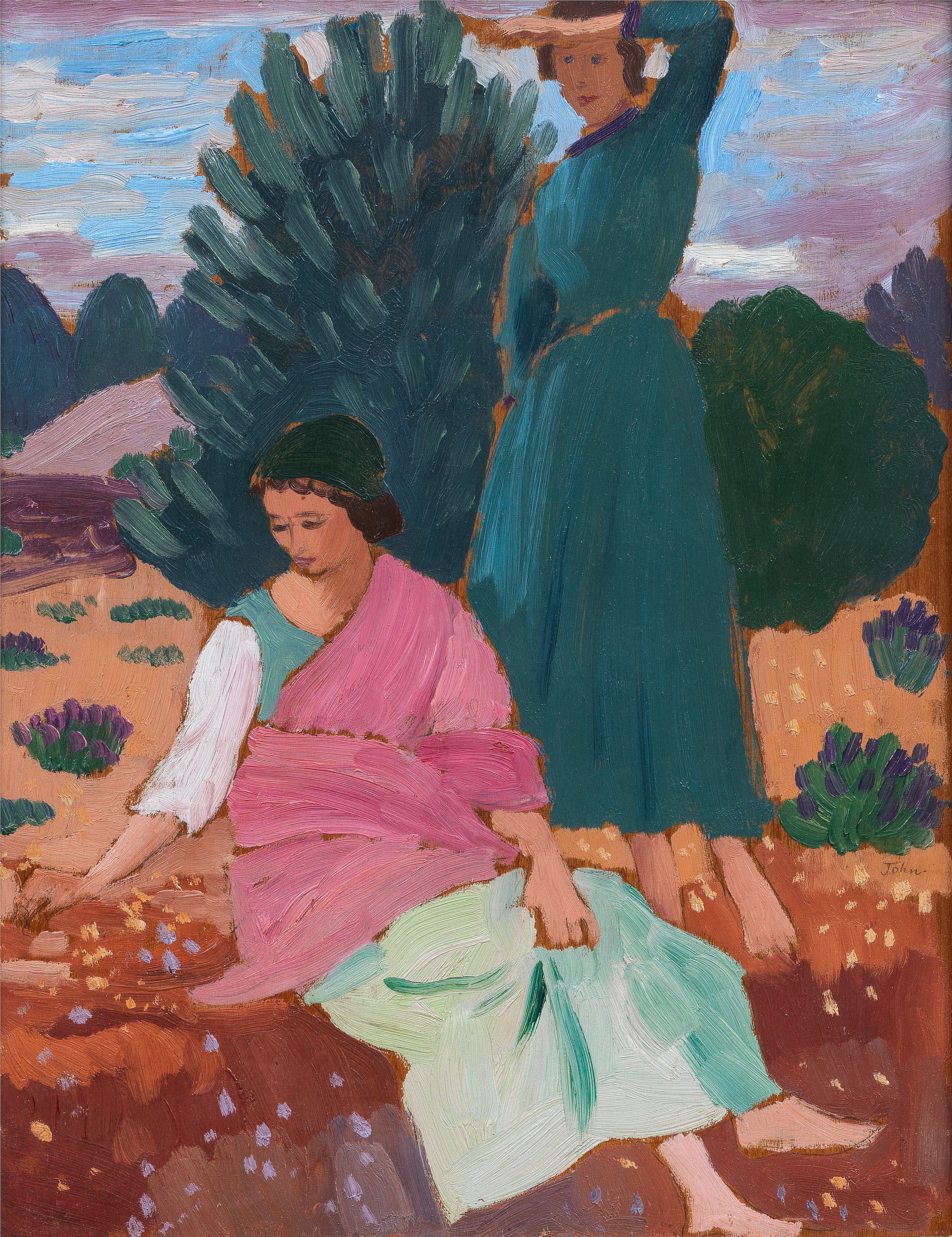 Bonhams : Augustus John O.M., R.A. (British, 1878-1961) Two Women in a ...