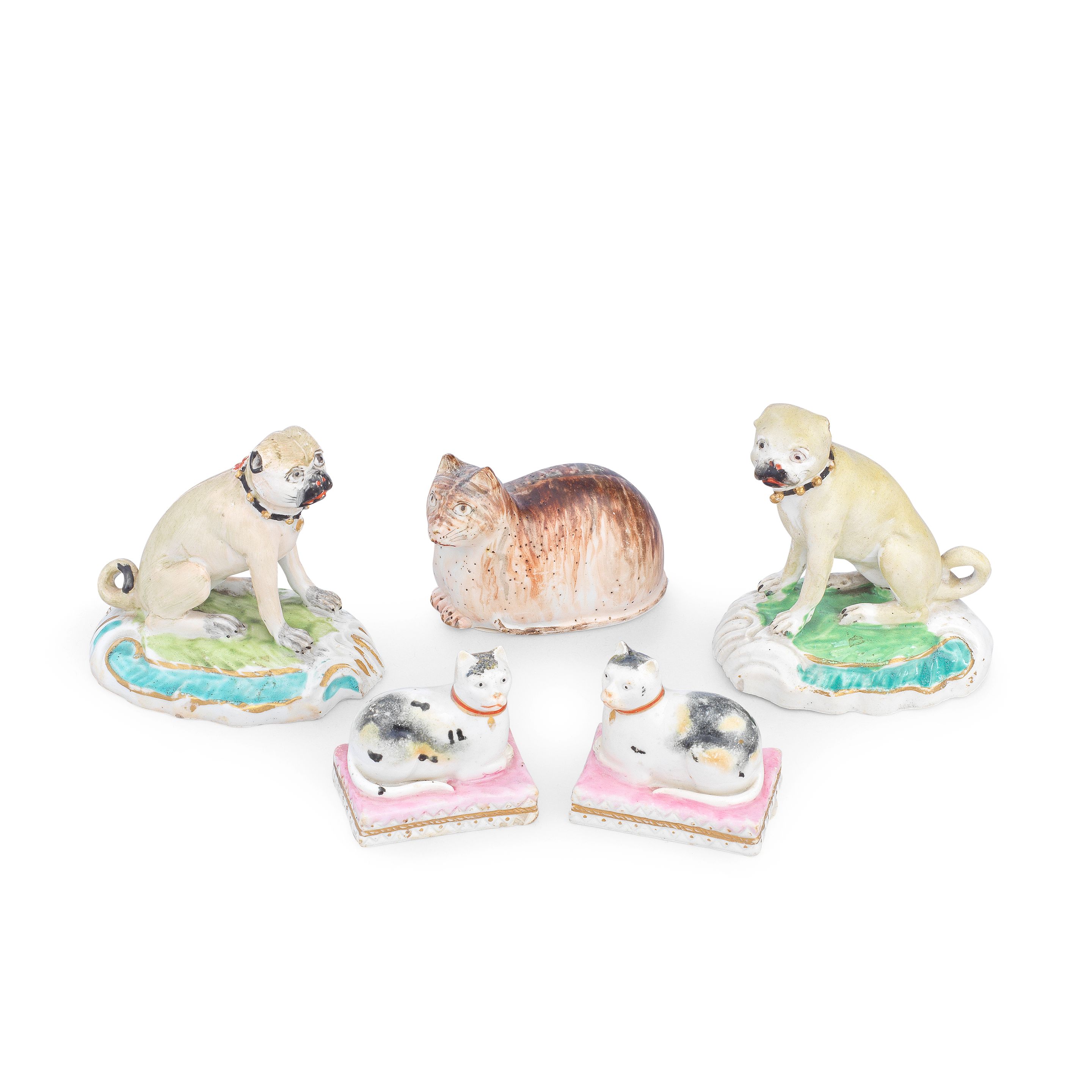 Bonhams : Five Derby models of animals, circa 1775-1825