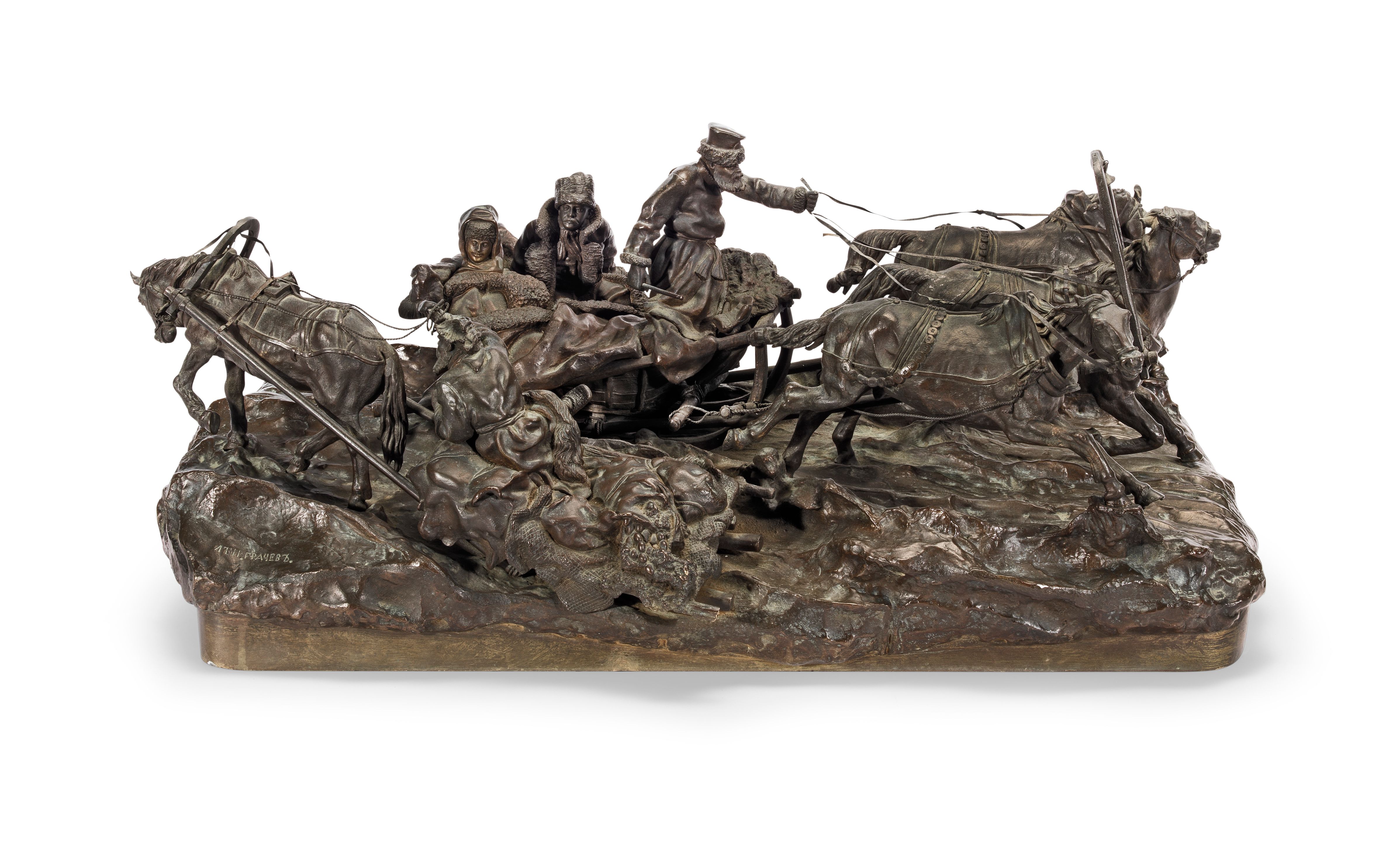 Bonhams : Vassili Yacovlevitch Grachev (Russian, 1831-1905) A patinated ...