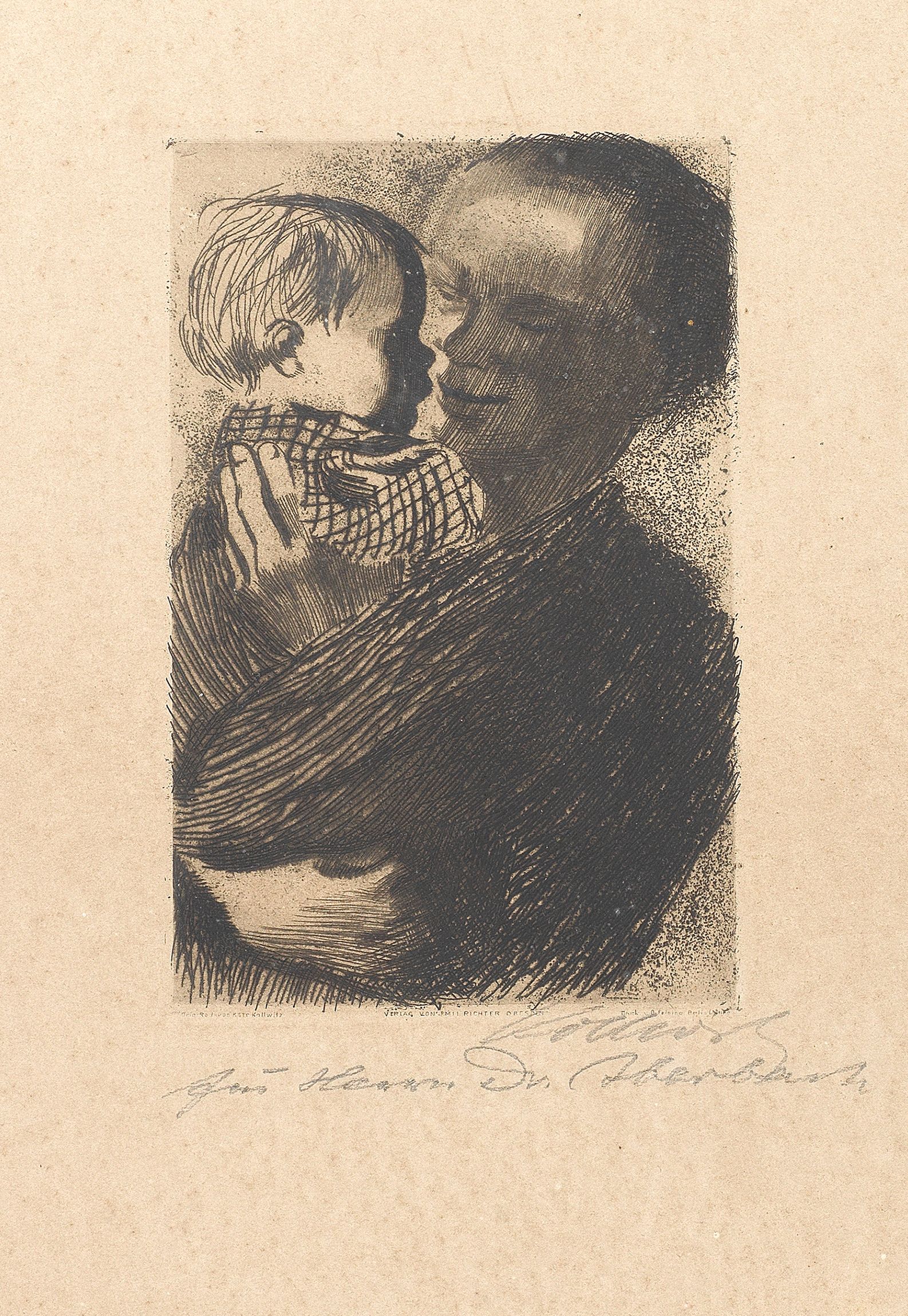 Bonhams : KÄTHE KOLLWITZ (1867-1945) Mutter mit Kind auf dem Arm, 1910 ...