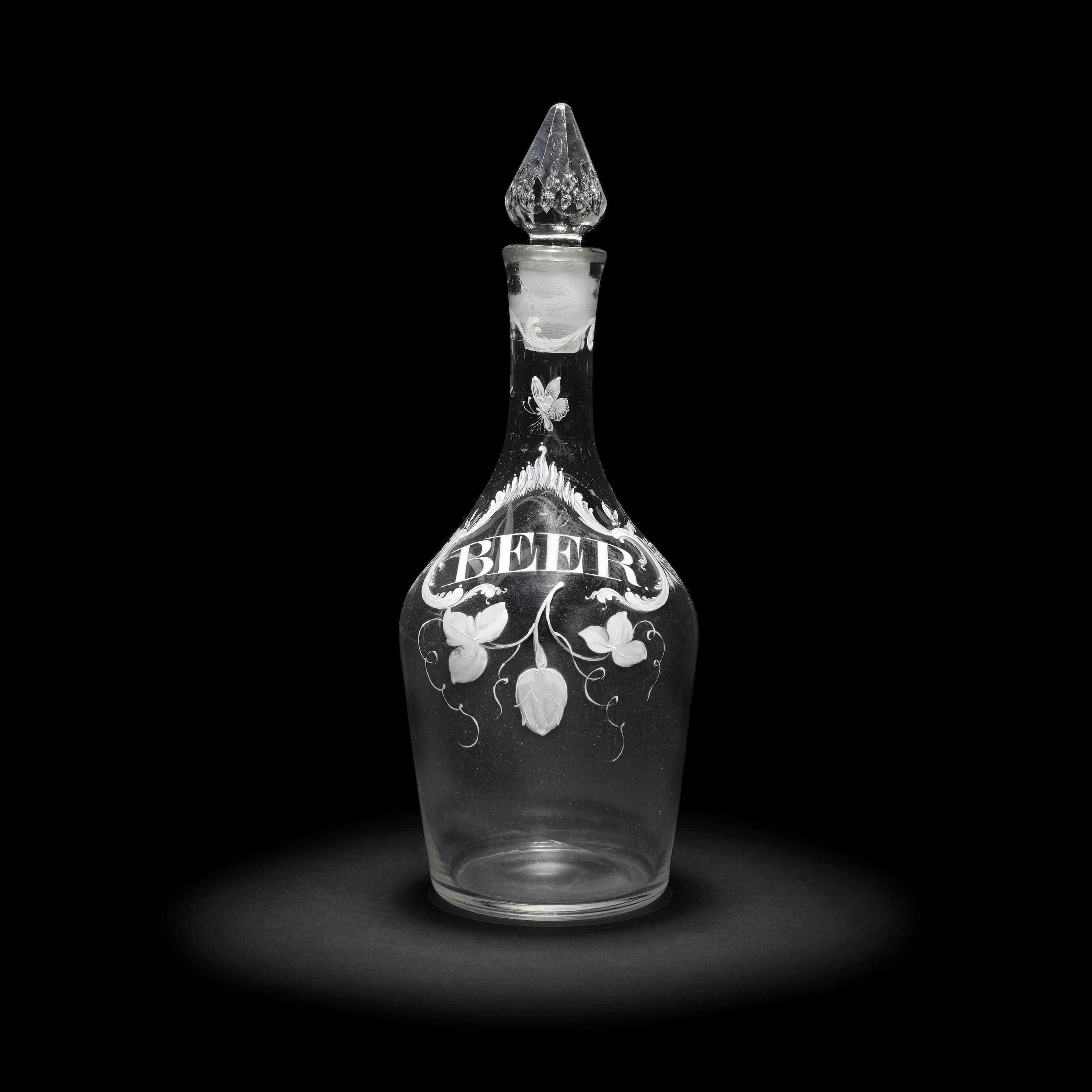 Bonhams : A rare Beilby enamelled Beer decanter and a stopper, circa ...