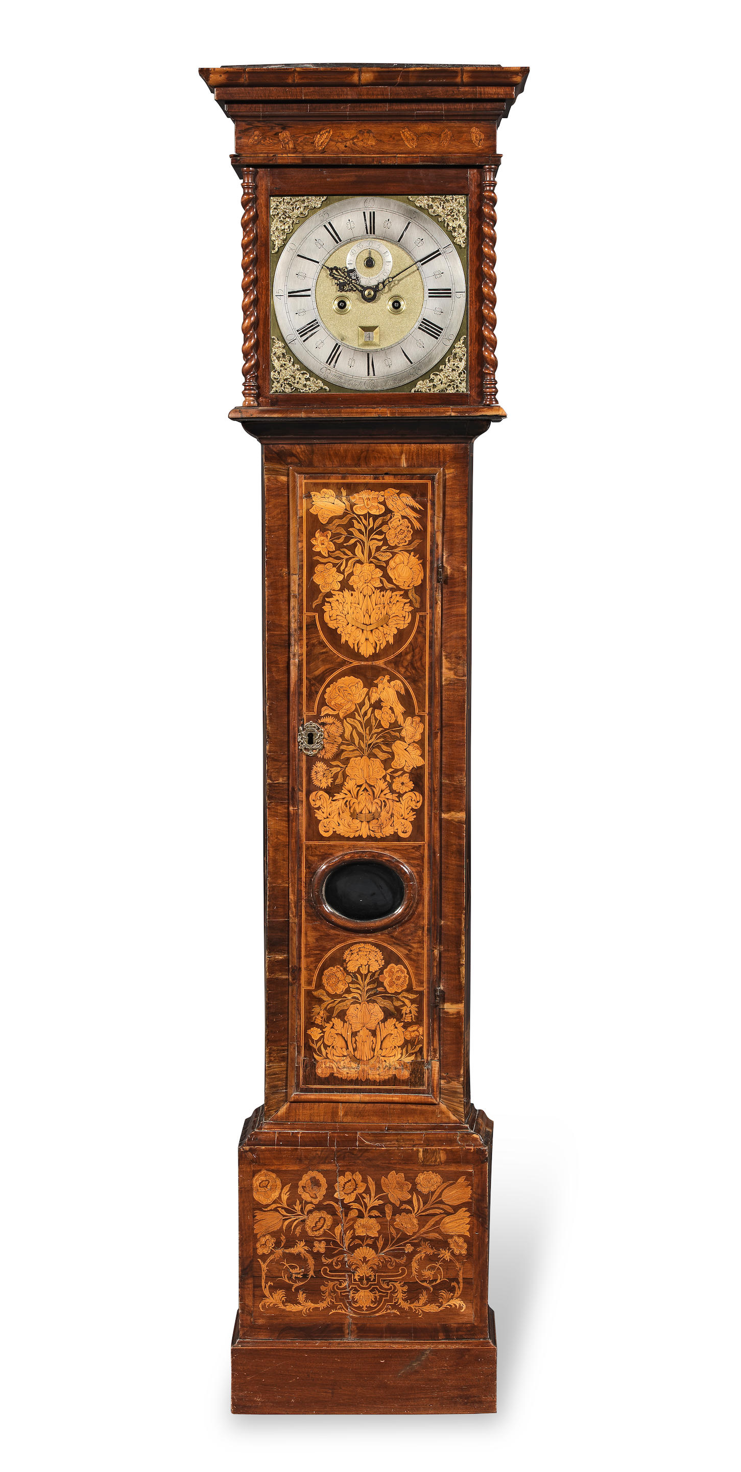 Bonhams A Late 17th Century Walnut Marquetry Inlaid Longcase Clock